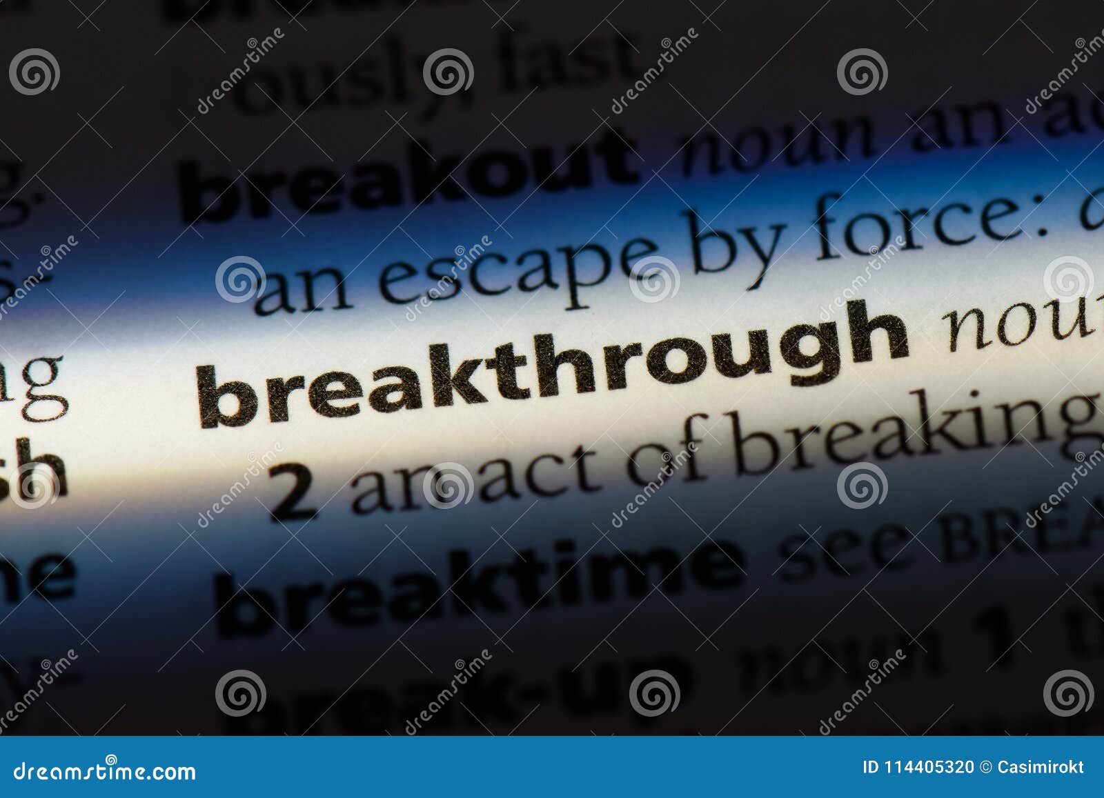 Breakthrough stock photo. Image of writing, printed - 114405320