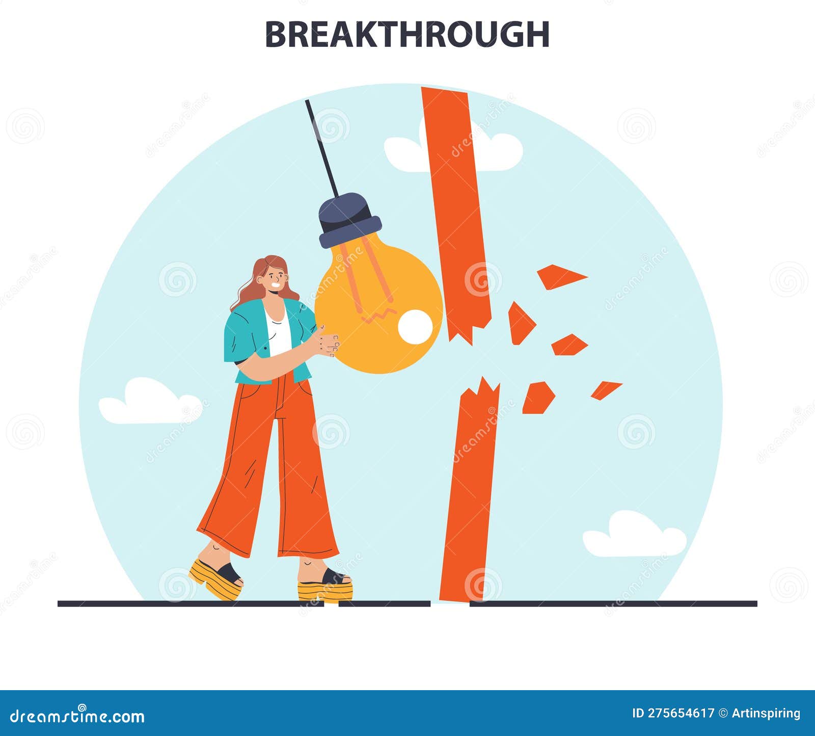 Breakthrough Concept. Courage and Motivation To Break the Obstacle ...