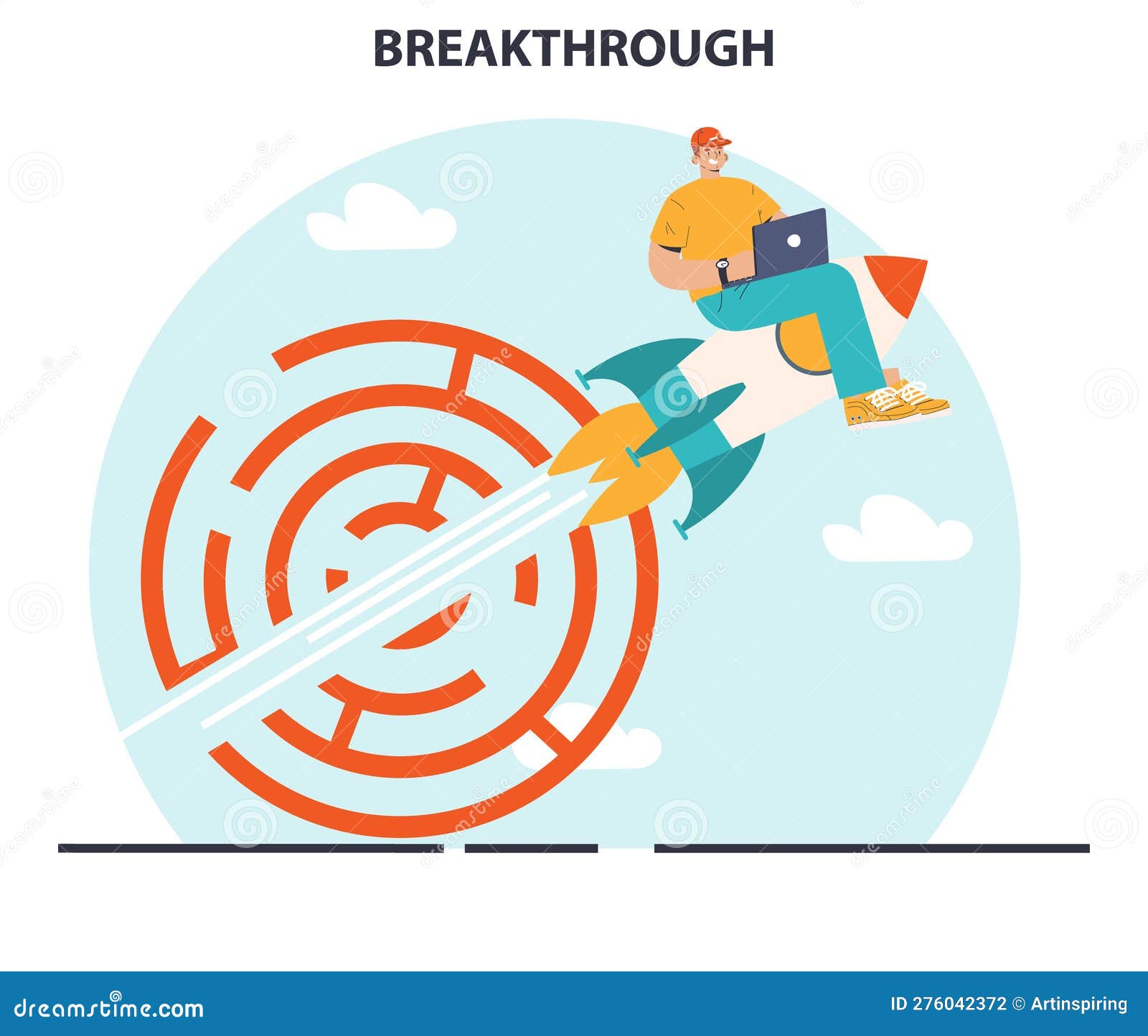 Breakthrough Concept. Courage and Motivation To Break the Obstacle ...
