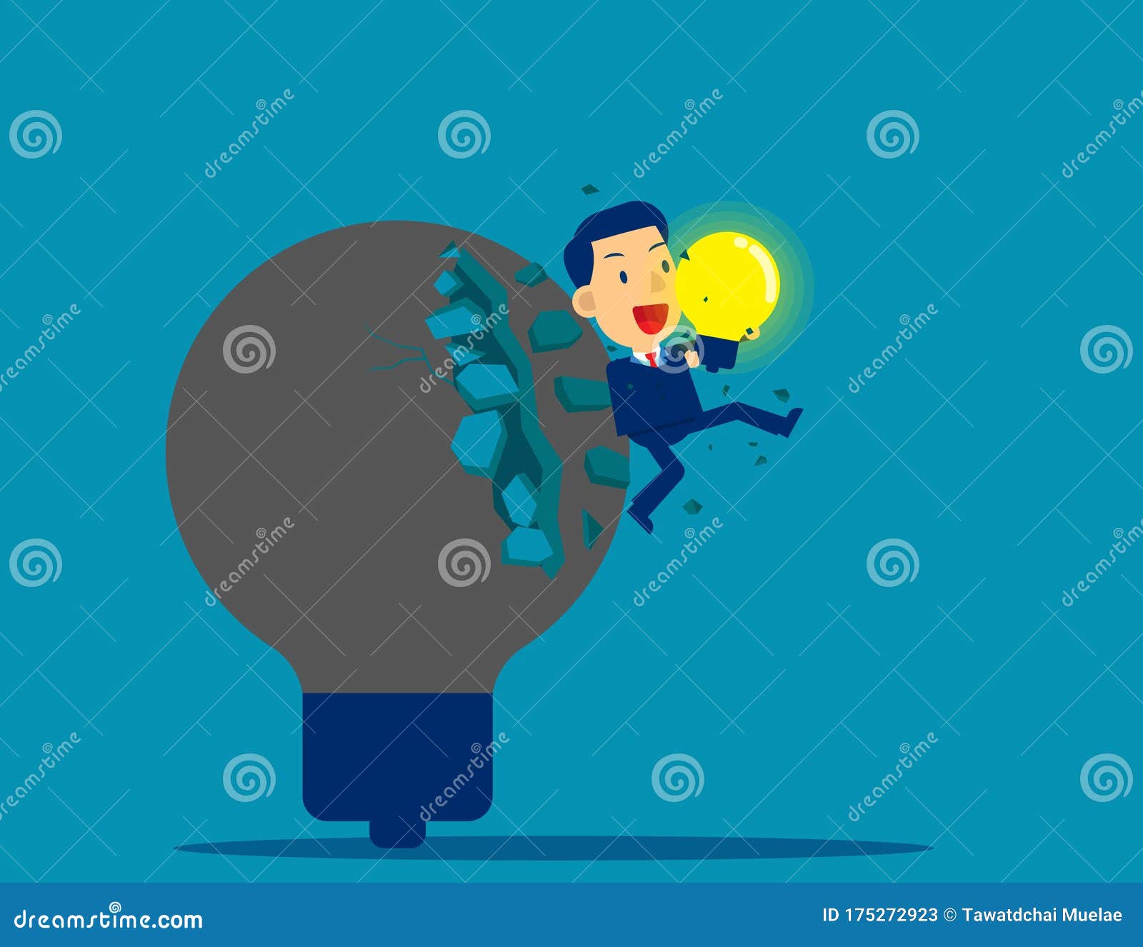 Breakthrough Idea Line Icon, Vector. Breakthrough Idea Outline Sign ...