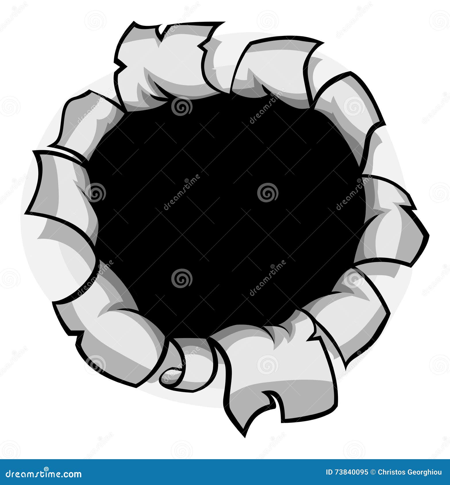 Breakthrough Paper Hole stock vector. Illustration of isolated - 73840095