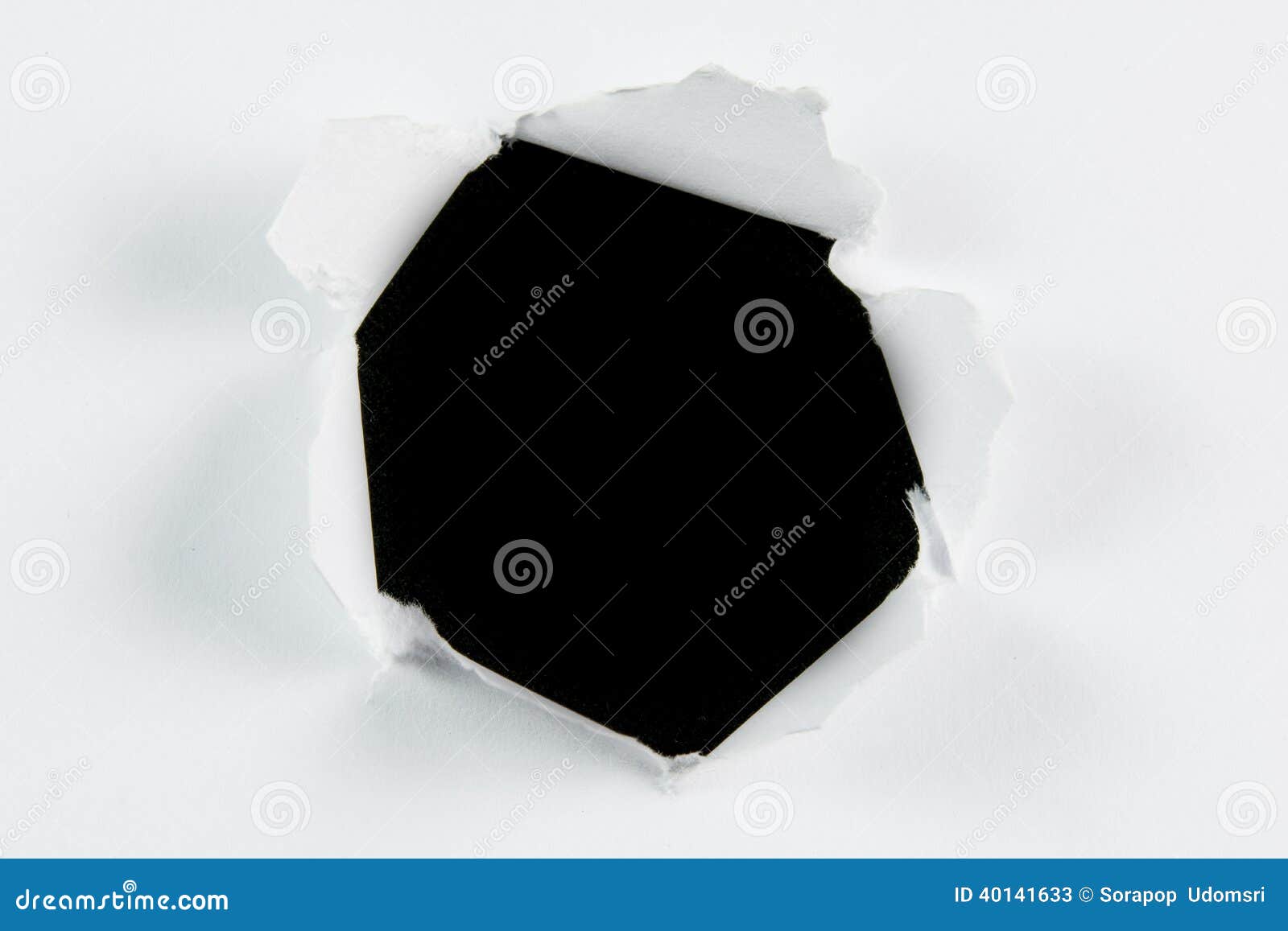Breakthrough White Paper Hole. Torn Ripped Cardboard Paper Sheet Round ...