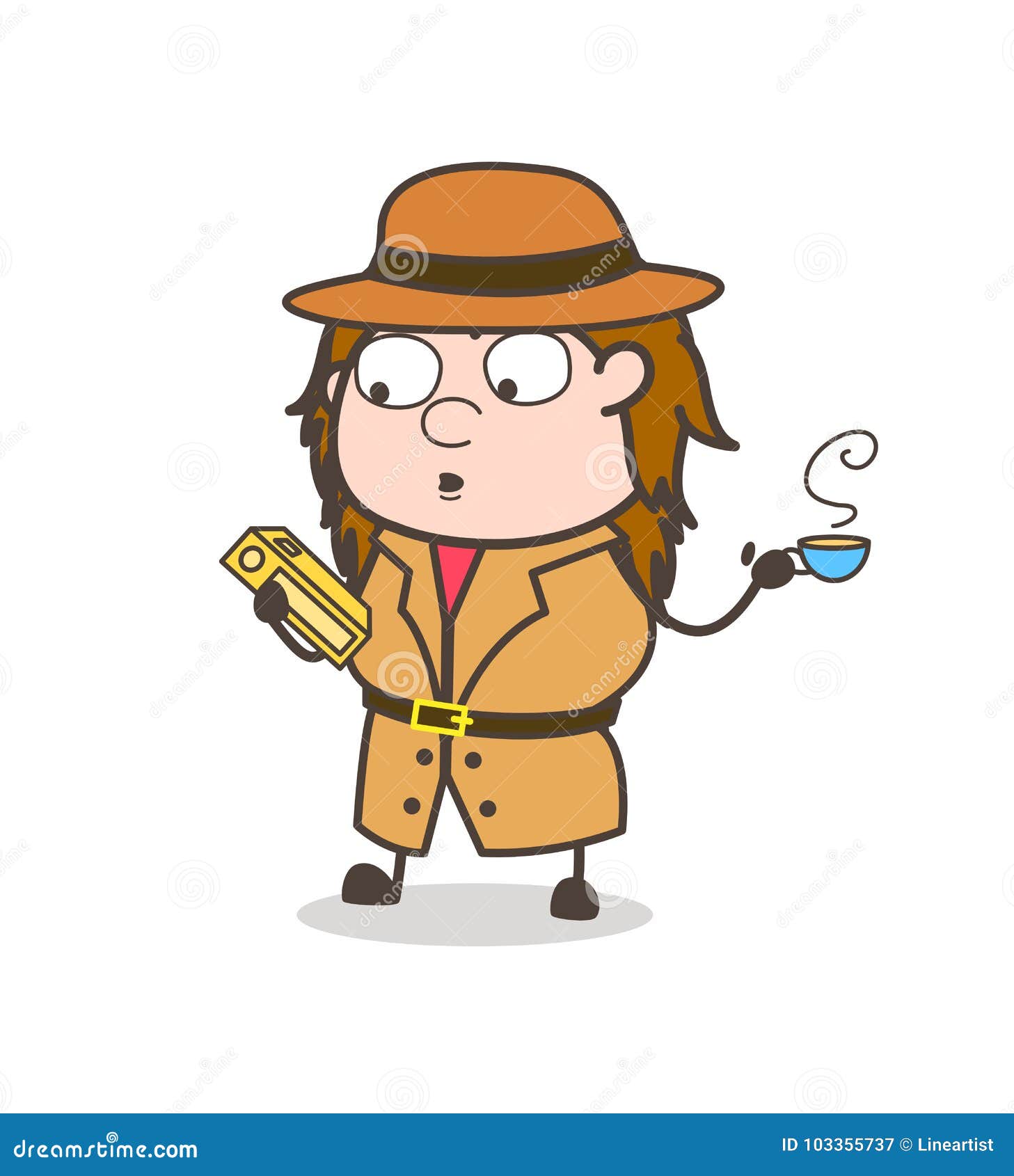 Breaktime - Female Explorer Scientist Cartoon Vector Stock Illustration ...
