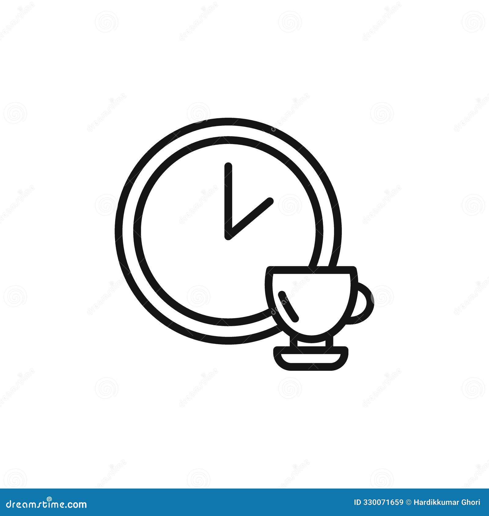 Breaktime Thin Line Icon Set Stock Illustration - Illustration of cafe ...