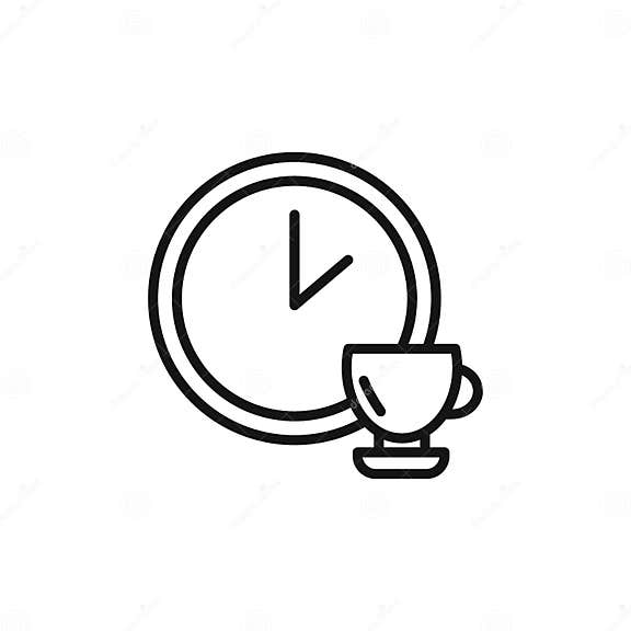 Breaktime Thin Line Icon Set Stock Illustration - Illustration of cafe ...