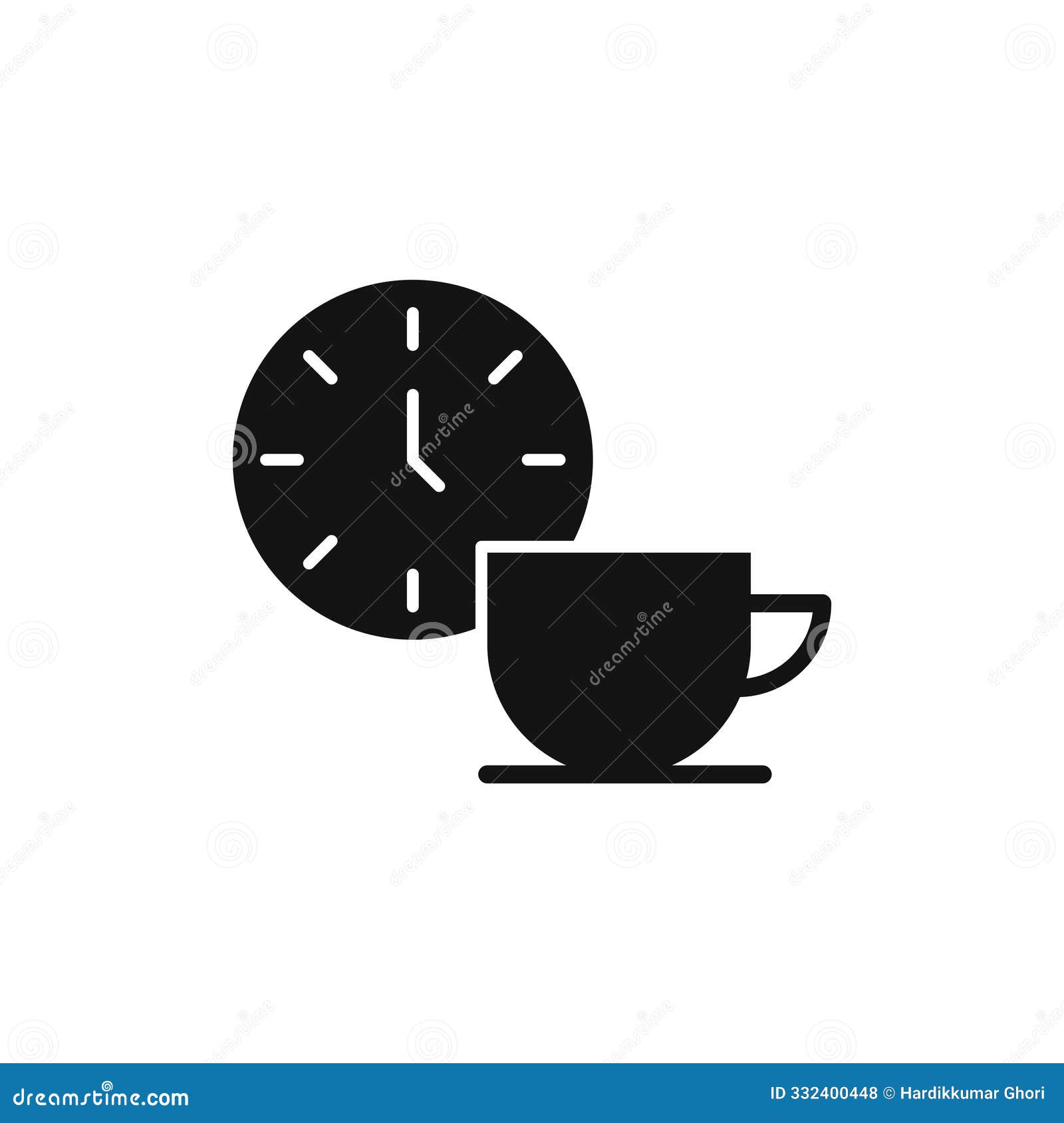 Breaktime Icon Symbol on White Background Stock Illustration ...