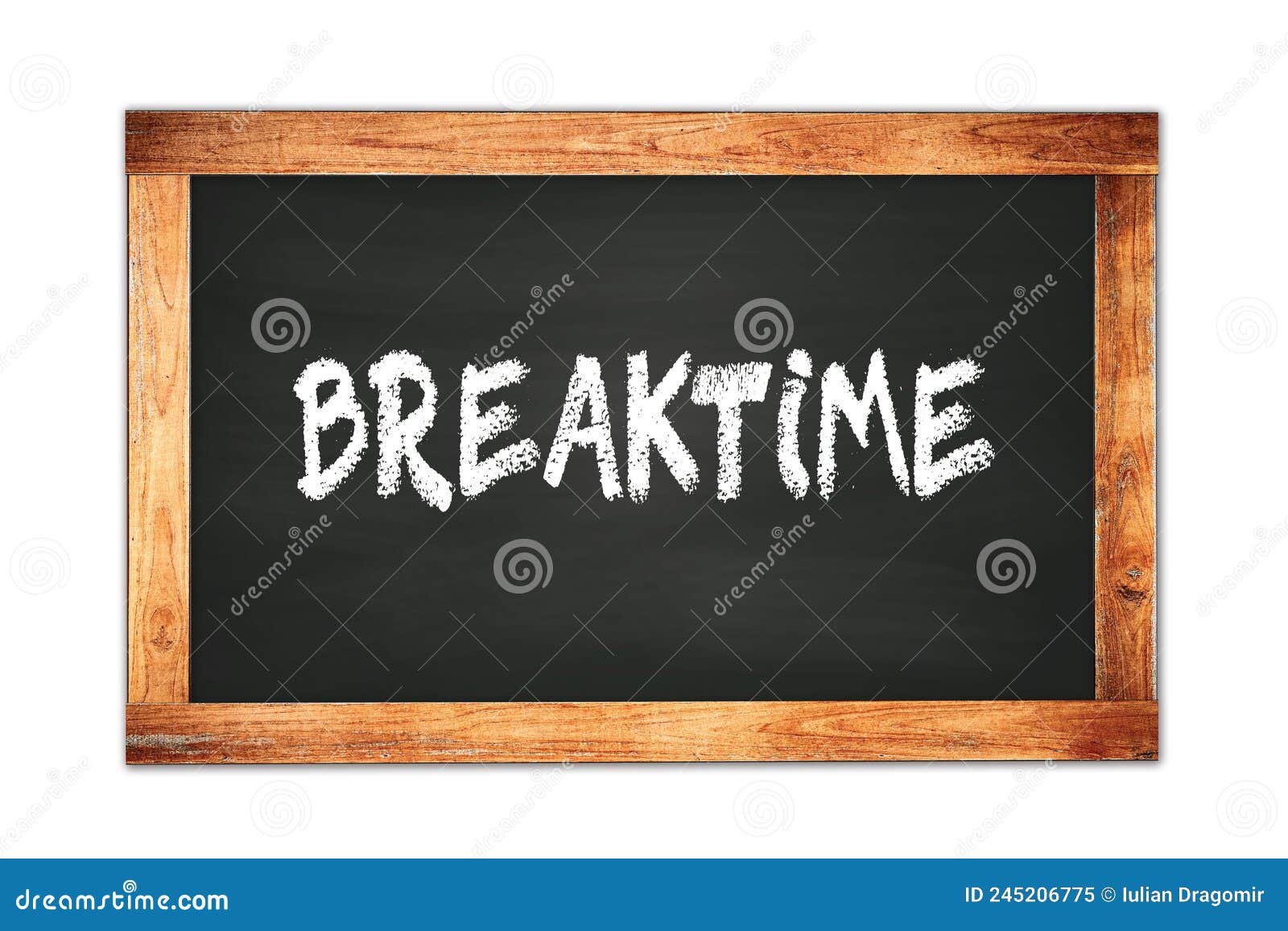 BREAKTIME Text Written on Wooden Frame School Blackboard Stock ...