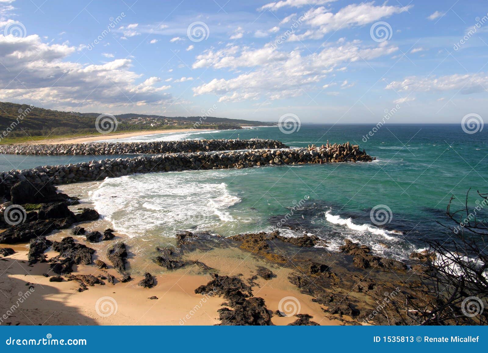 Breakwater stock image. Image of coastline, river, boating - 1535813