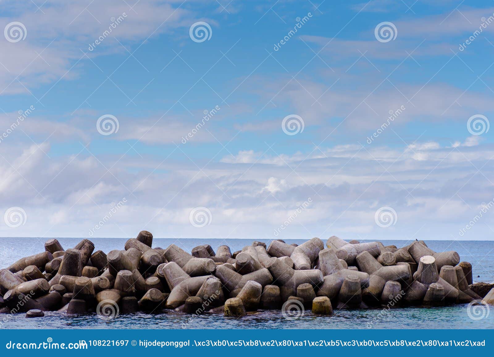 Breakwater Blocks at the Waterfront for Waves Protection Stock Image ...