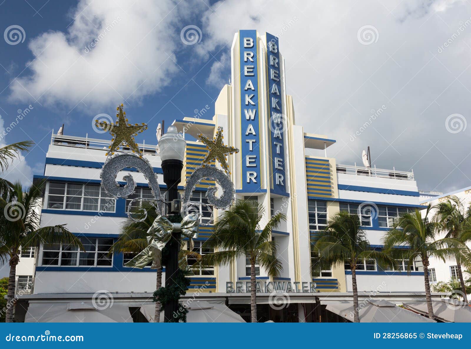 Breakwater Art Deco Architecture At Sunset, South Beach, Miami Beach ...