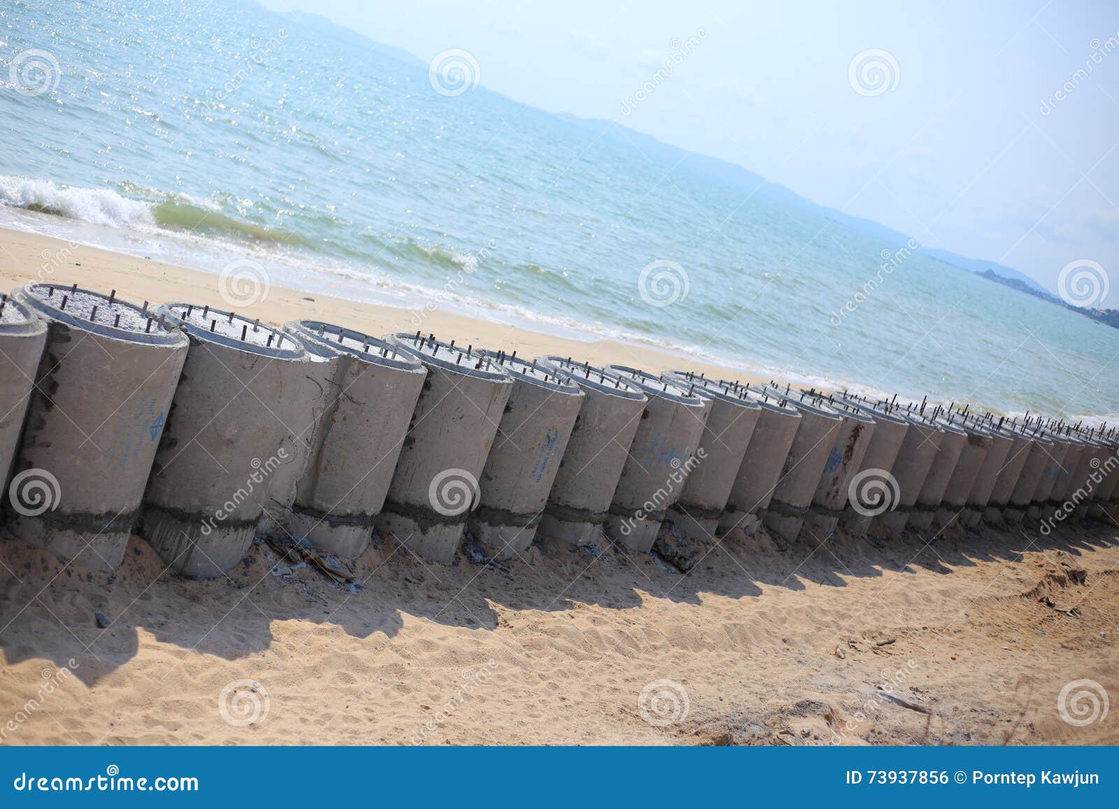 Breakwater Made of Cement Pipes Editorial Photo - Image of marine ...