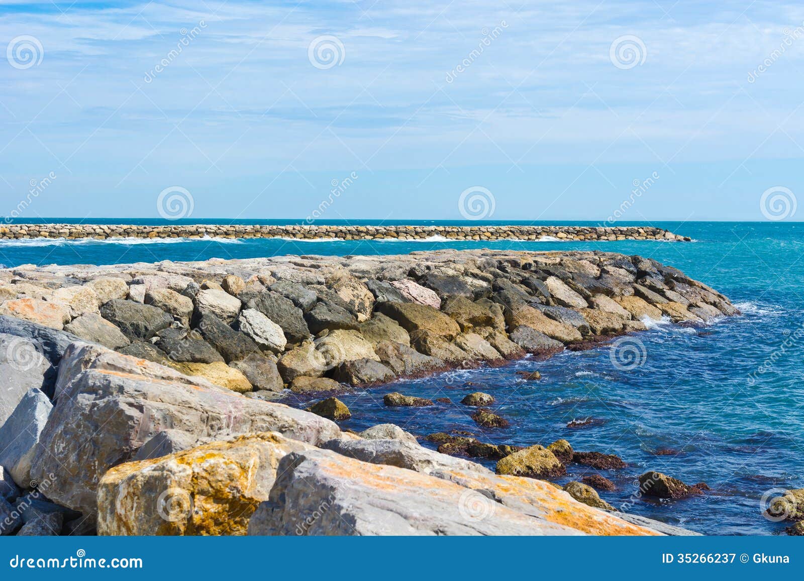Breakwater stock image. Image of holiday, landscape, clouds - 35266237