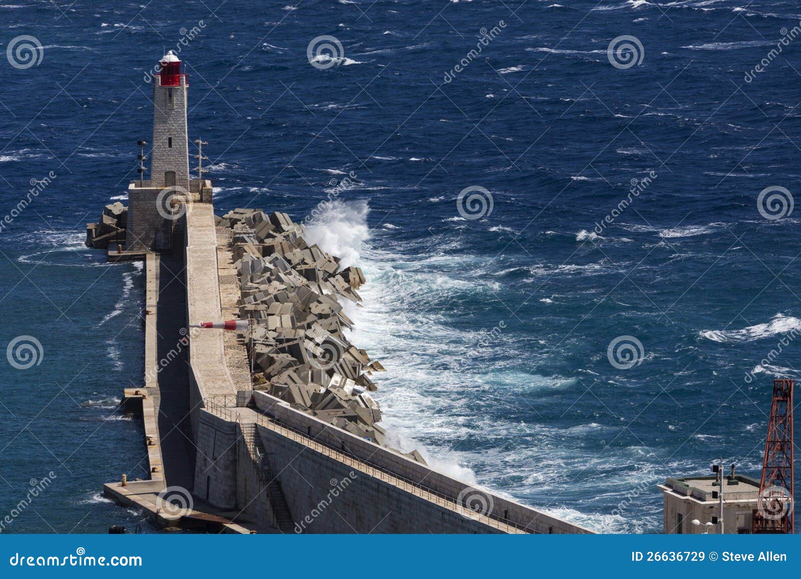 Breakwater - Rough Sea stock image. Image of surf, lighthouse - 26636729