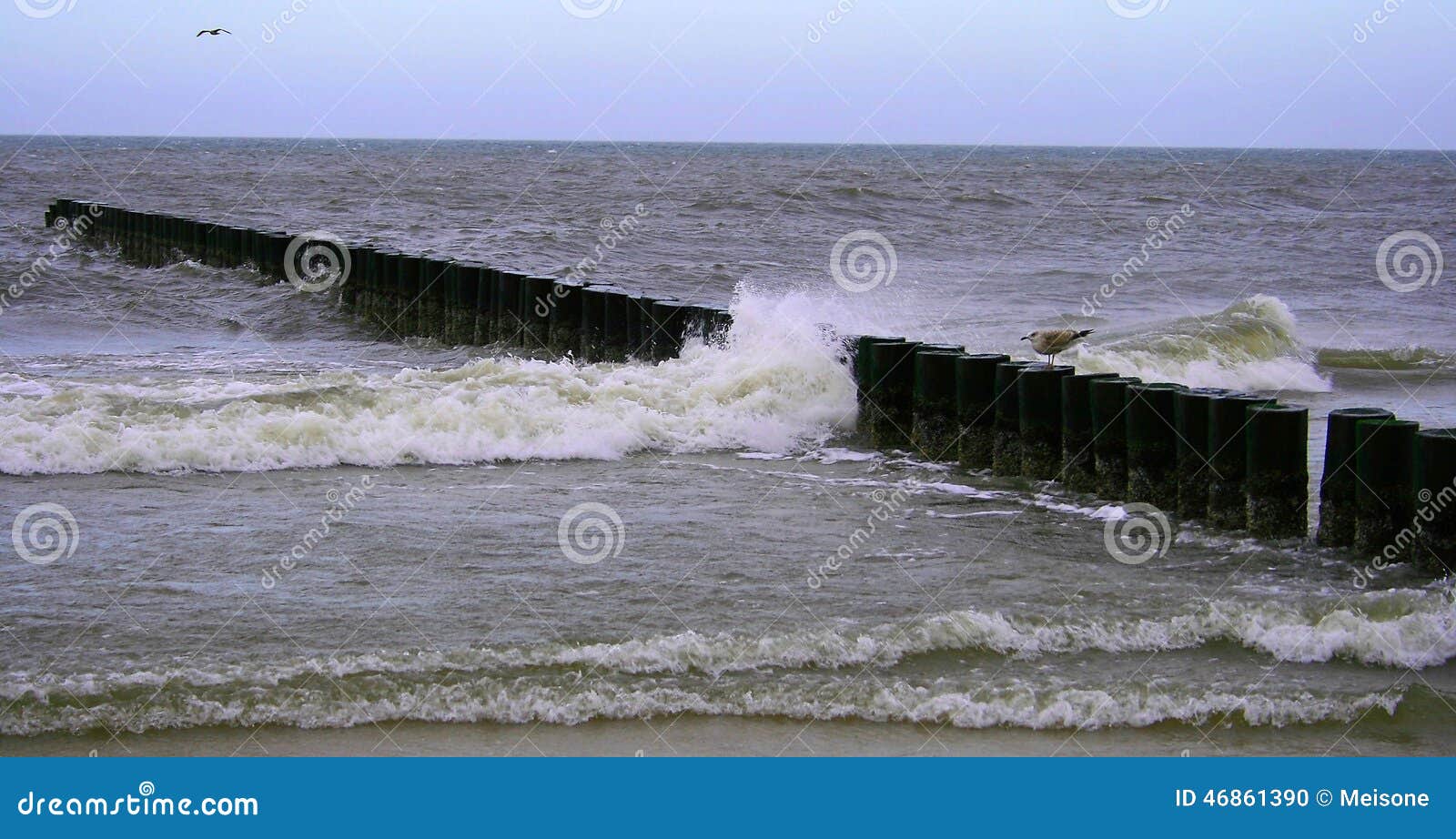 Breakwater sea stock photo. Image of formation, wind - 46861390