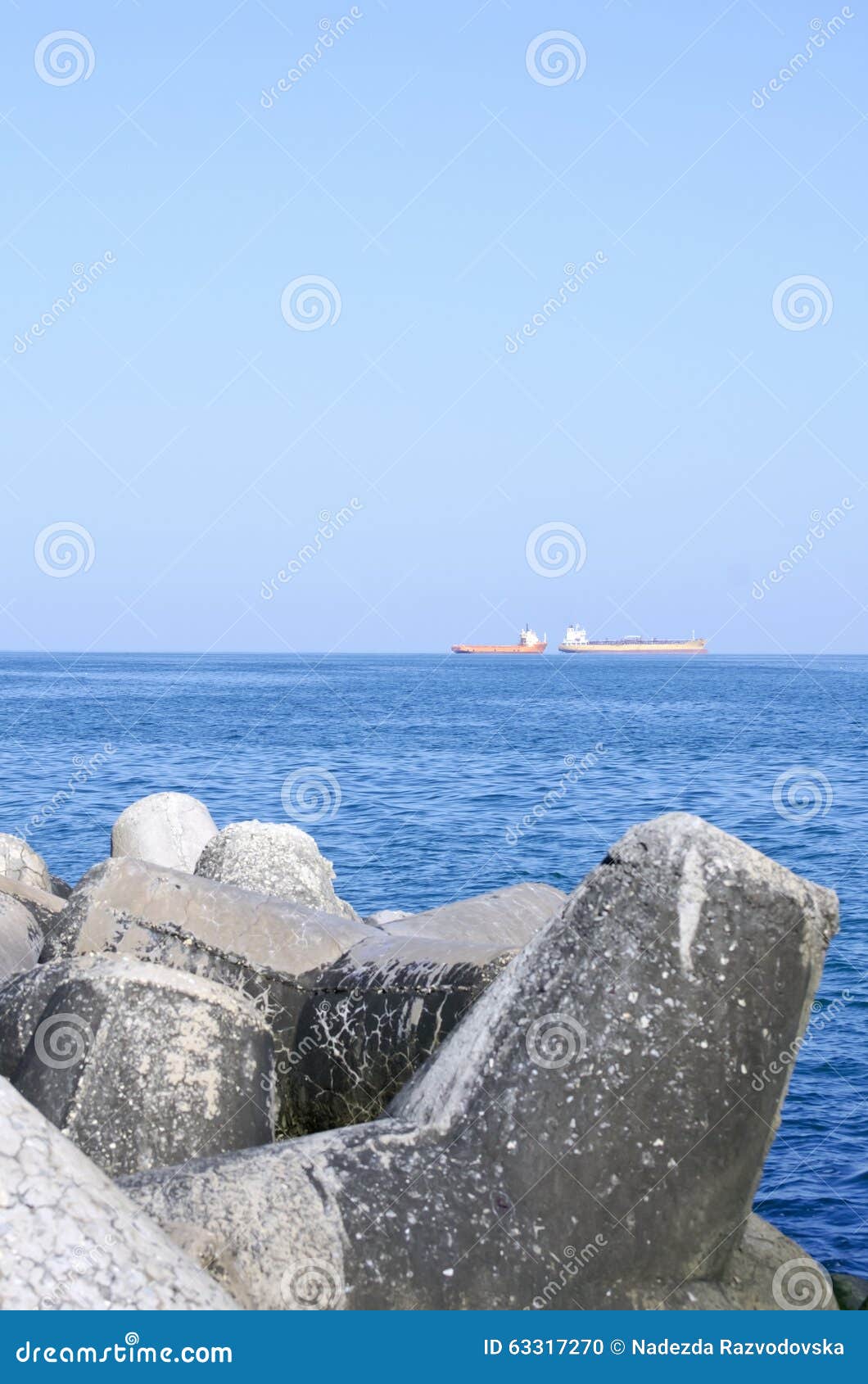 Breakwater Stone stock photo. Image of concrete, blue - 63317270