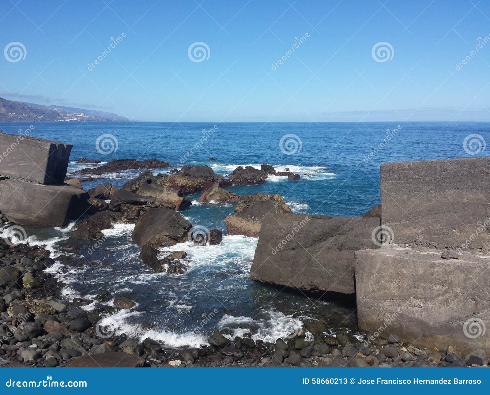 Breakwaters stock image. Image of ormigon, action, weather - 58660213