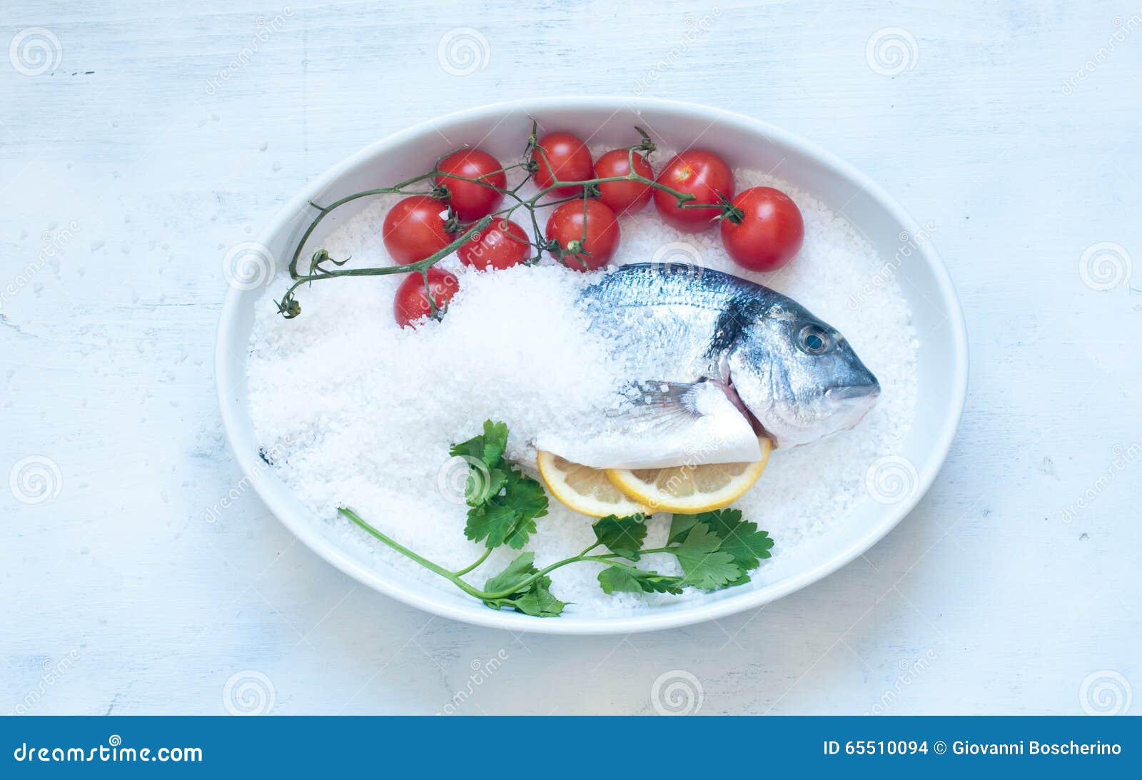 Bream Cooked in Salt and Then Baked in the Oven Stock Photo - Image of ...