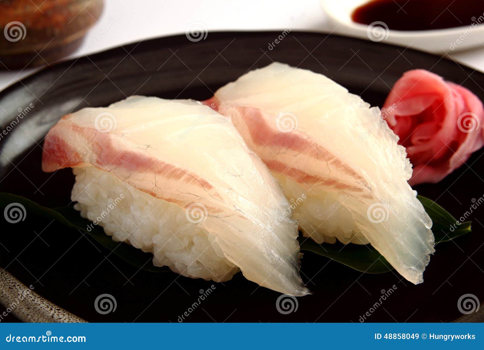 Bream sushi stock image. Image of fresh, dinner, gourmet - 48858049