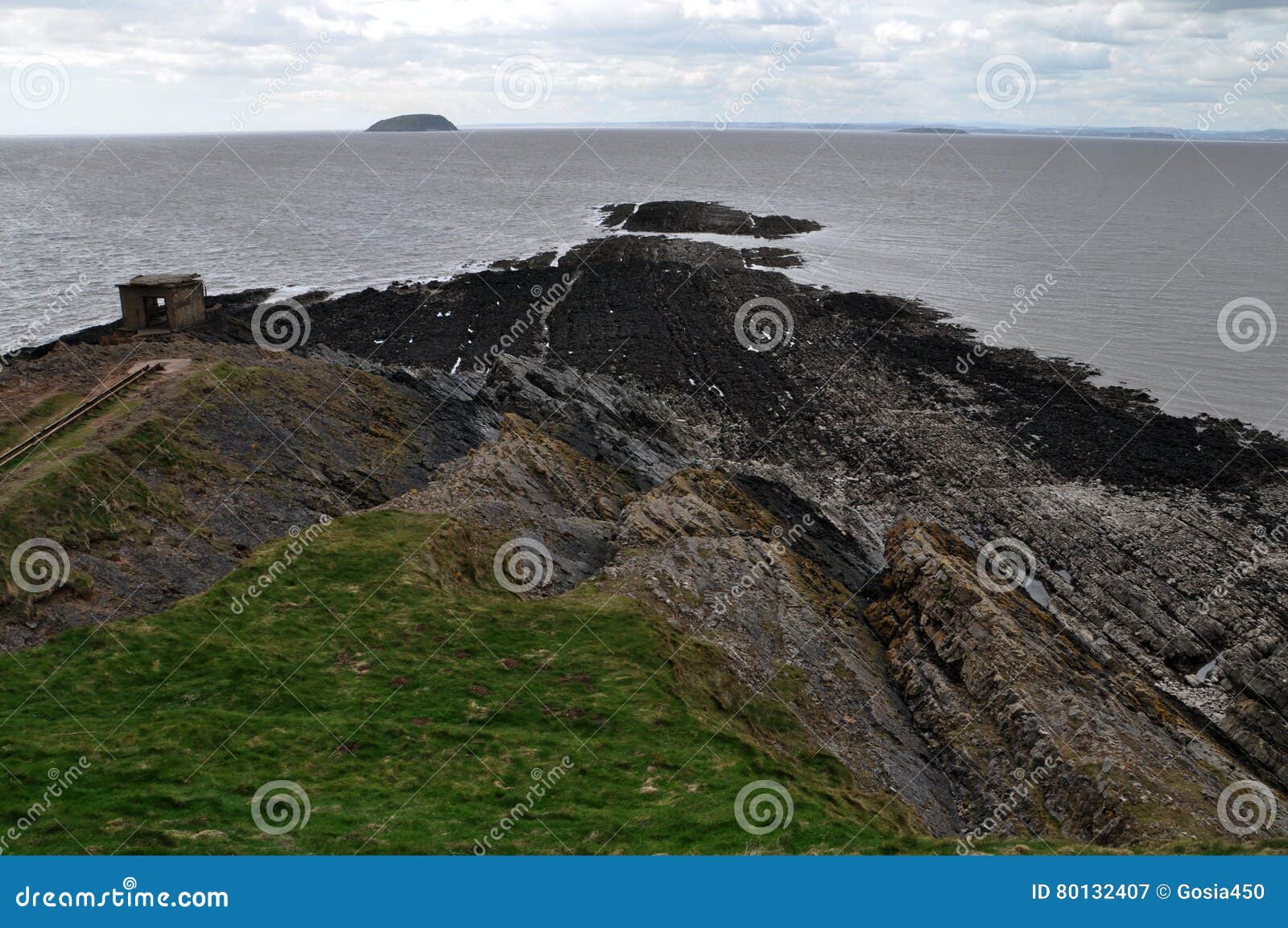 Brean stock image. Image of ocean, england, cliffs, village - 80132407