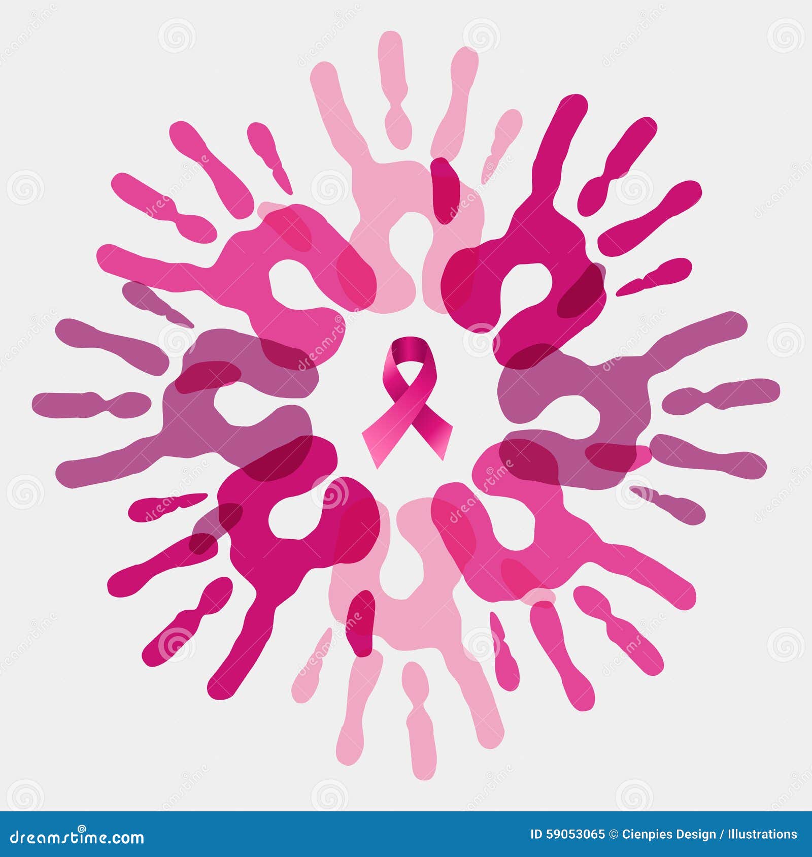 Breast Cancer Awareness Concept Pink Hand Circle Stock Vector Image