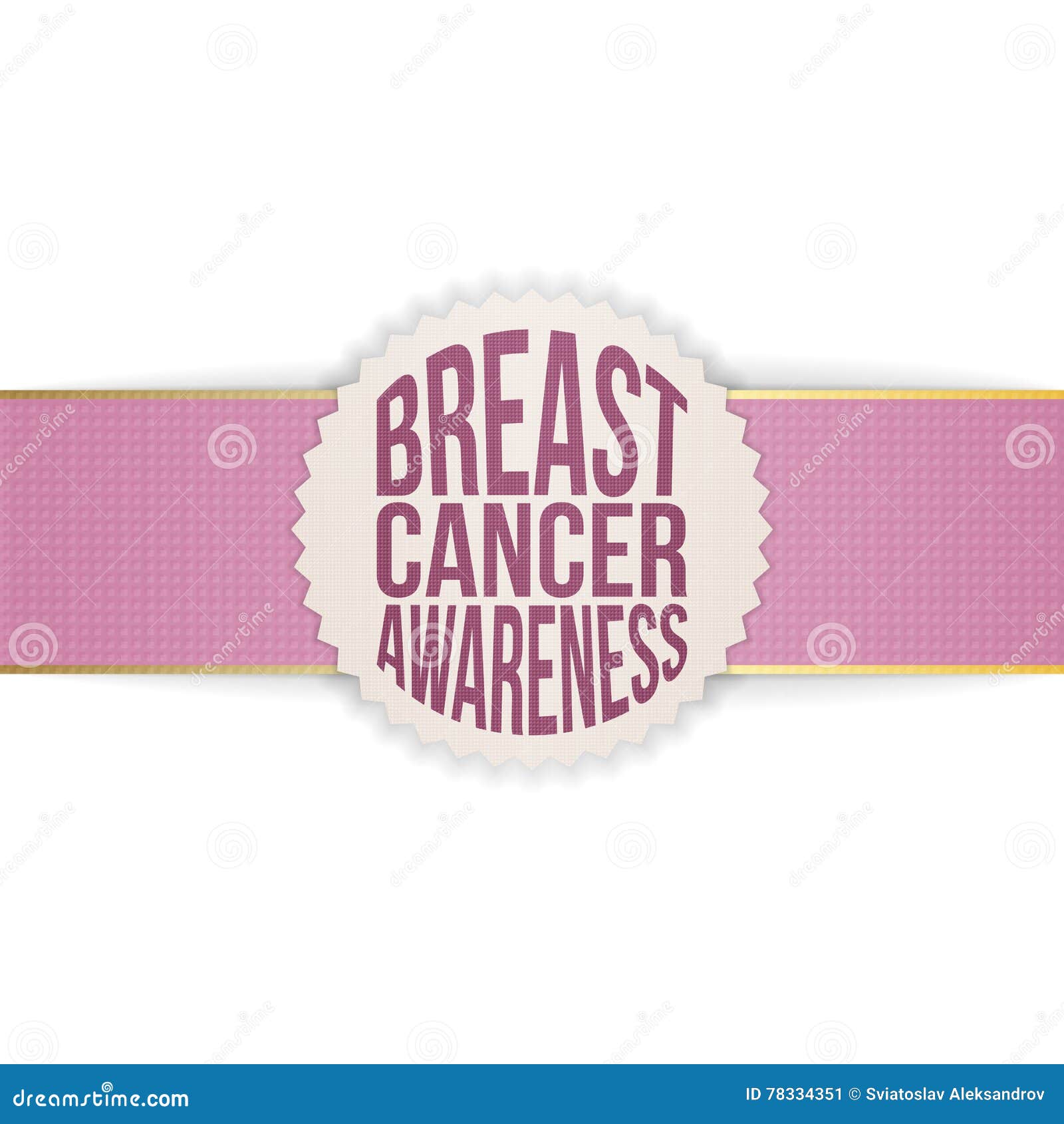 Breast Cancer Awareness Label with Ribbon Stock Vector - Illustration ...