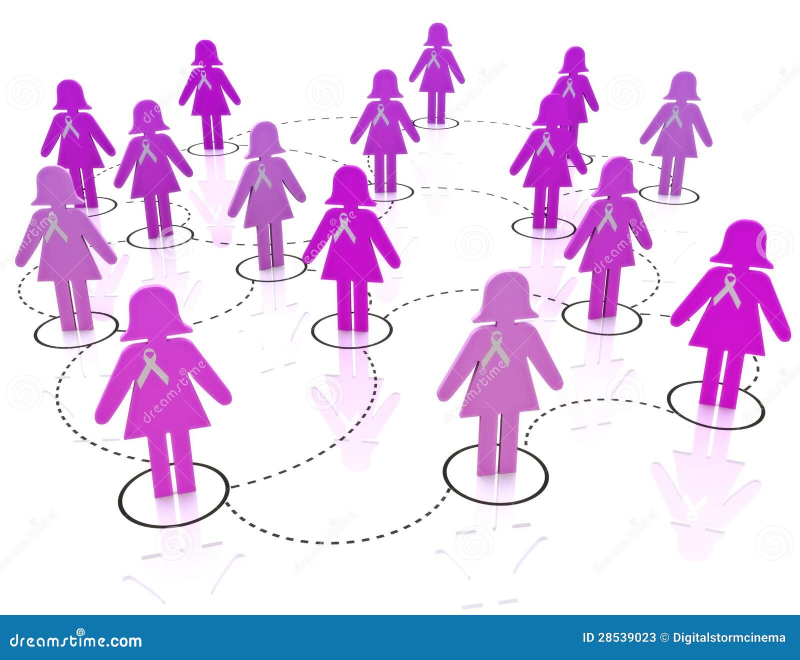 Breast Cancer Awareness Network. Stock Illustration - Illustration of ...