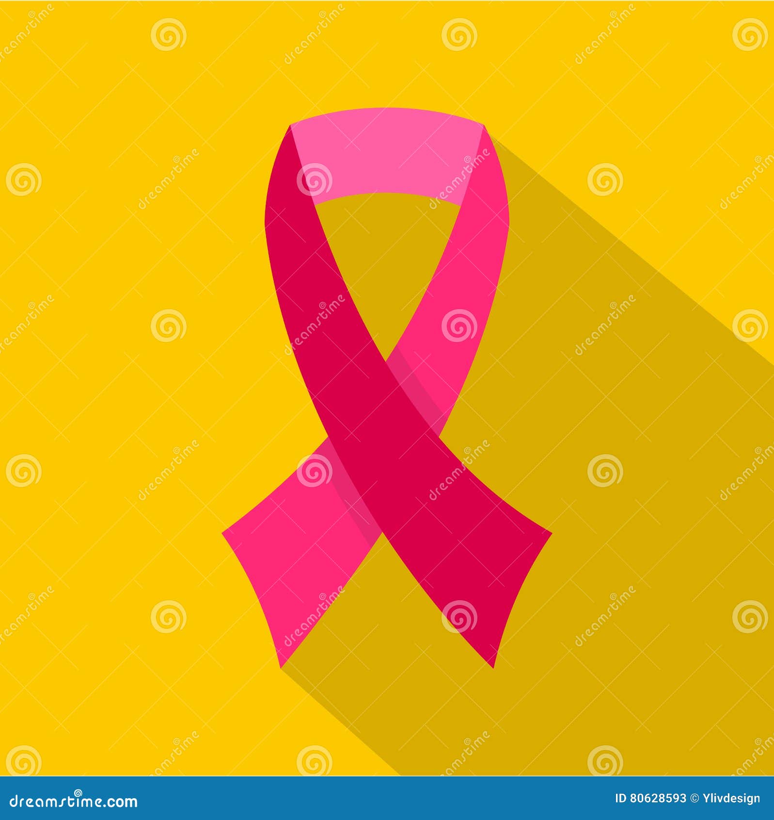 Breast Cancer Awareness Ribbon Icon, Flat Style Stock Vector ...