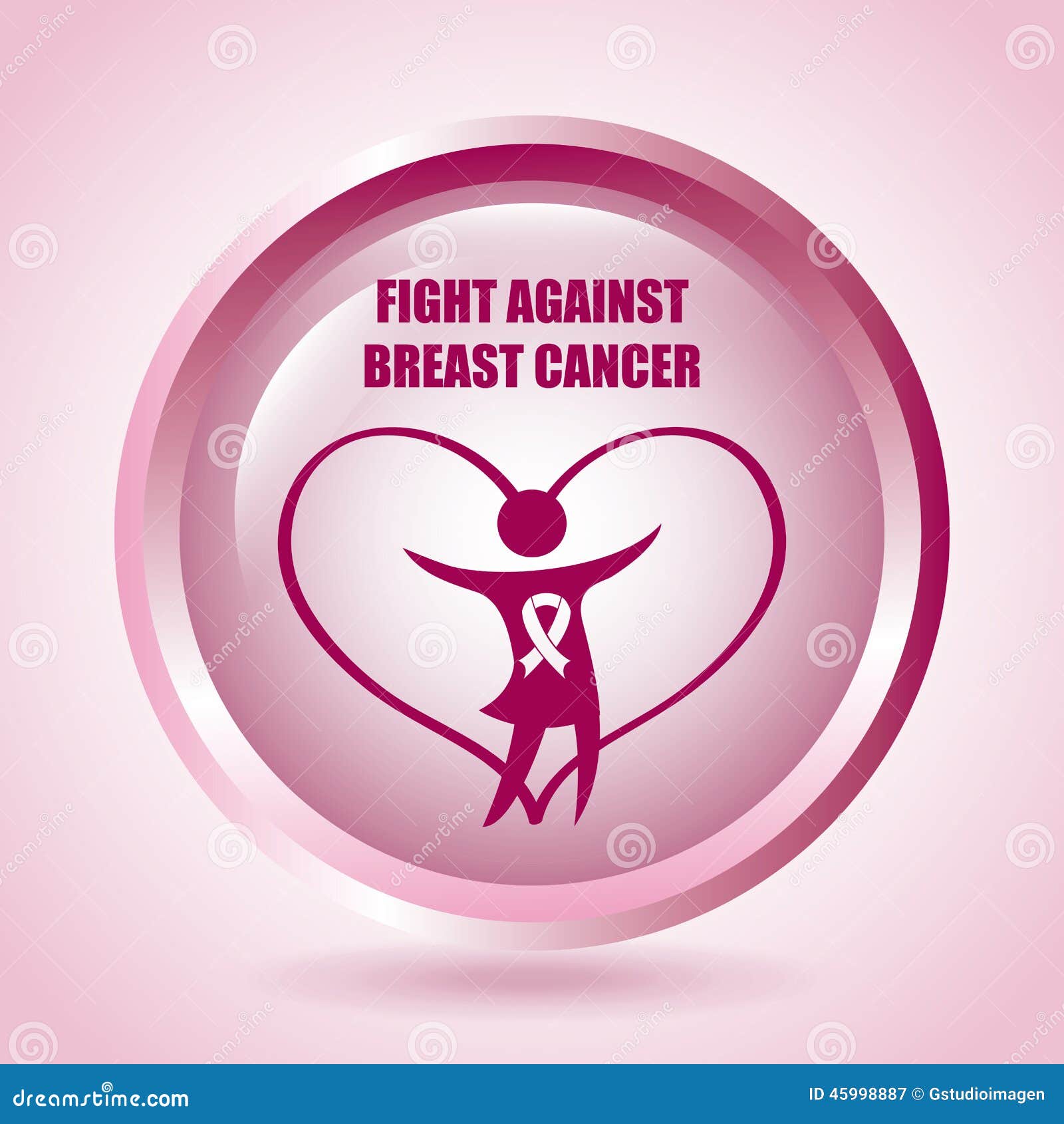 Breast cancer design stock vector. Illustration of heart - 45998887
