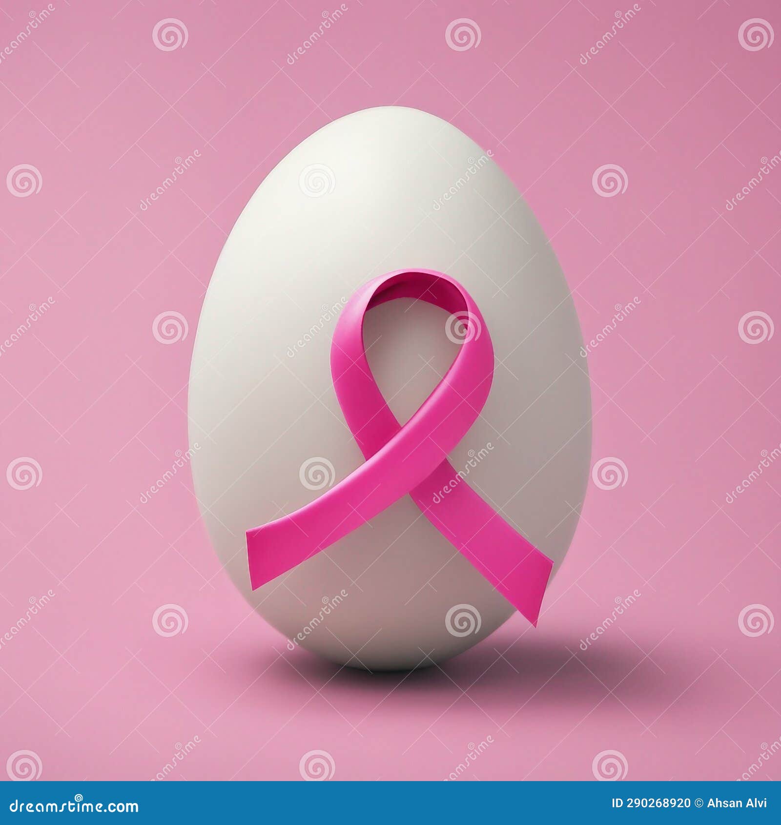 Breast Cancer Pink Ribbon on Egg Image Generated by Ai Stock ...