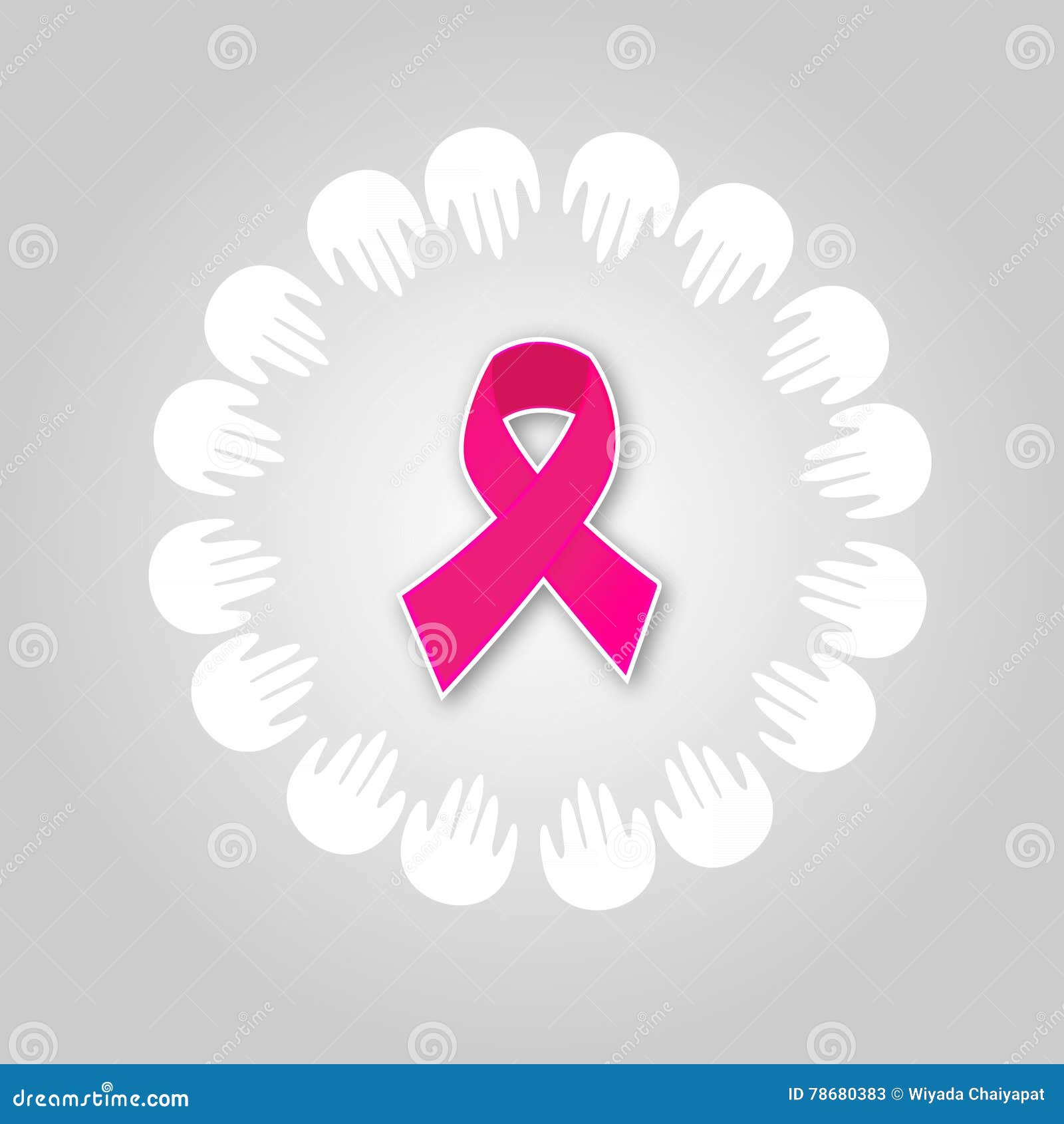 Breast Cancer Ribbon with Hands Vector Stock Vector - Illustration of ...