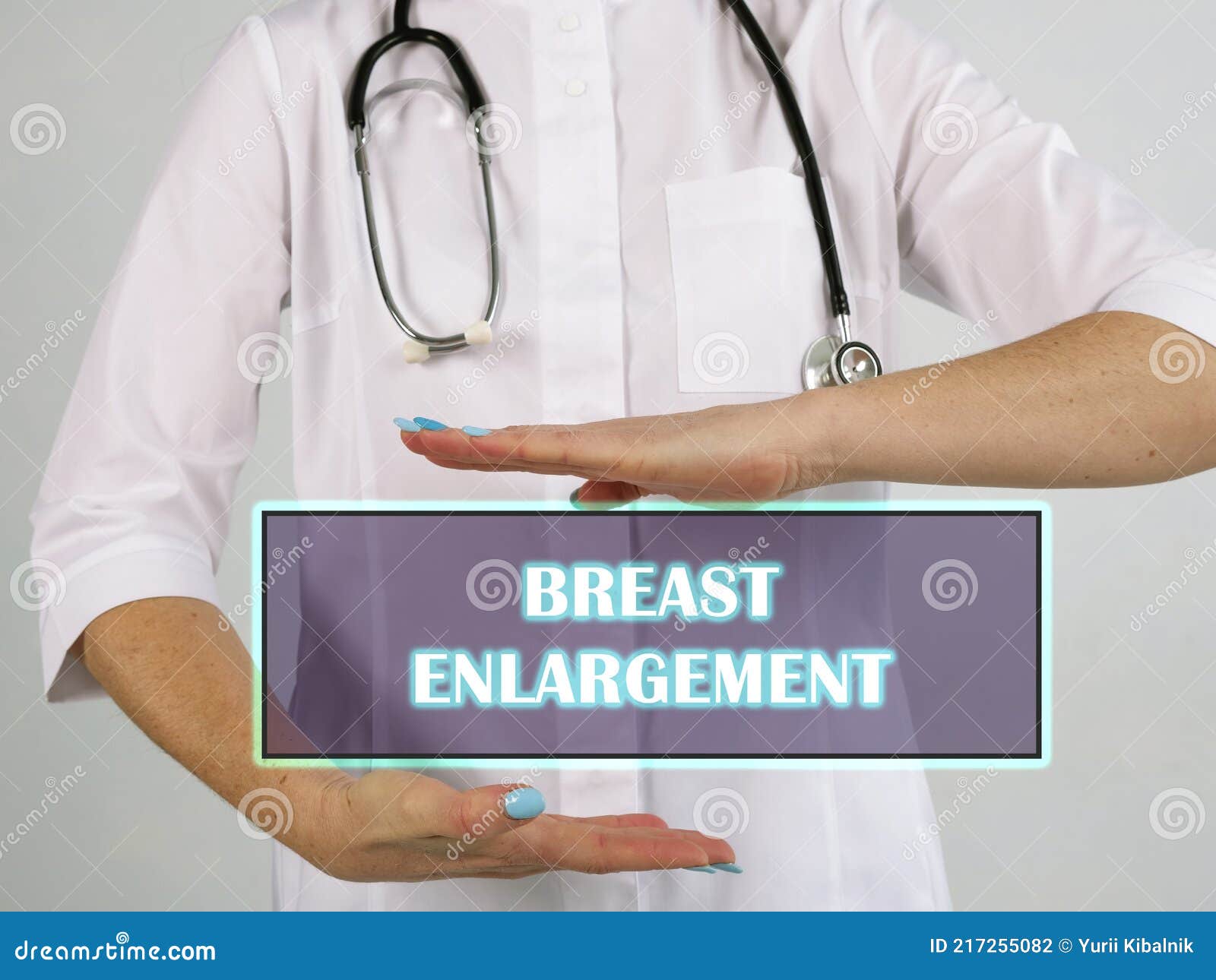 BREAST ENLARGEMENT Text in Virtual Screen Stock Photo - Image of ...