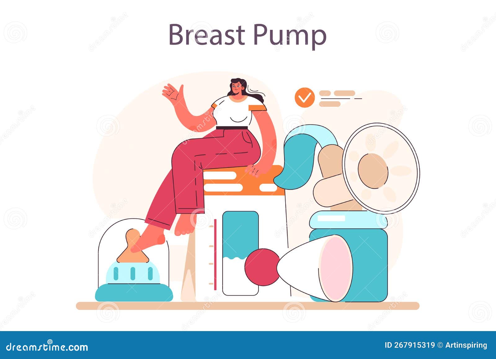 Breastfeading Concept Manual Breast Pump Device That Lactating Stock
