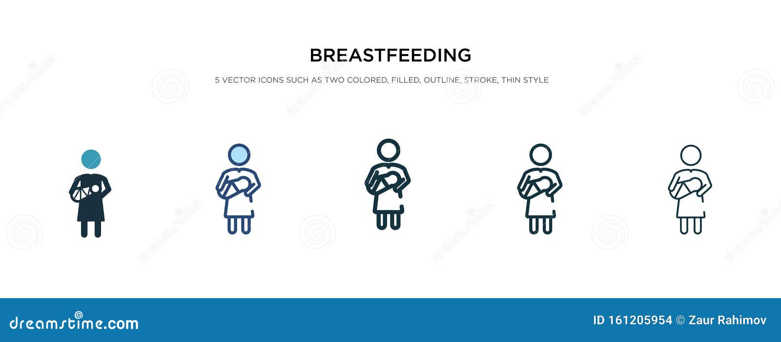 Breastfeeding Icon in Different Style Vector Illustration. Two Colored ...