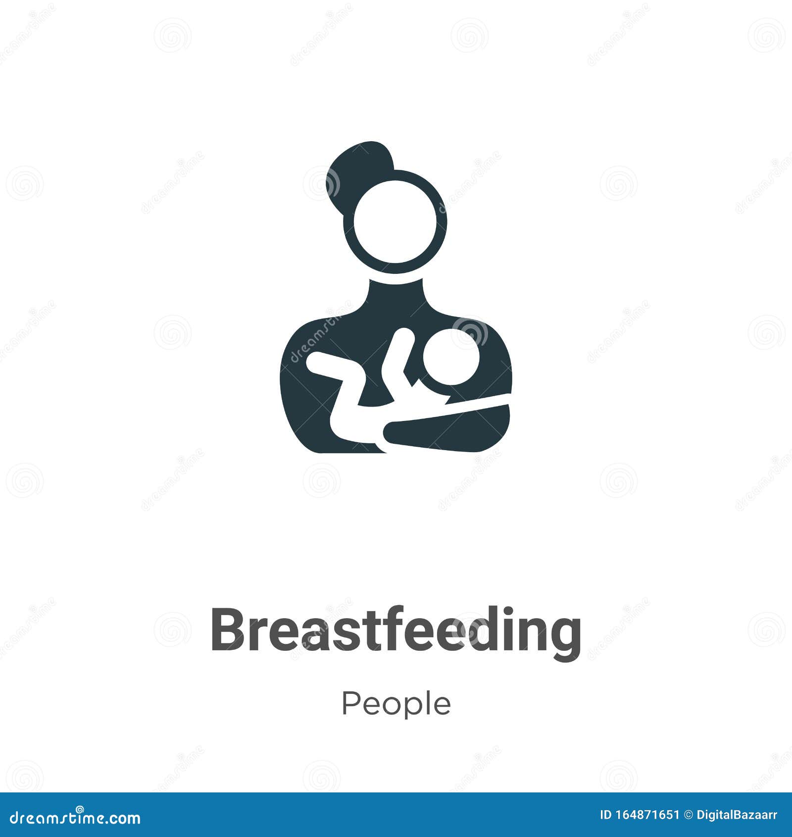 Breastfeeding Vector Icon Isolated On White Background. Outline, Thin ...