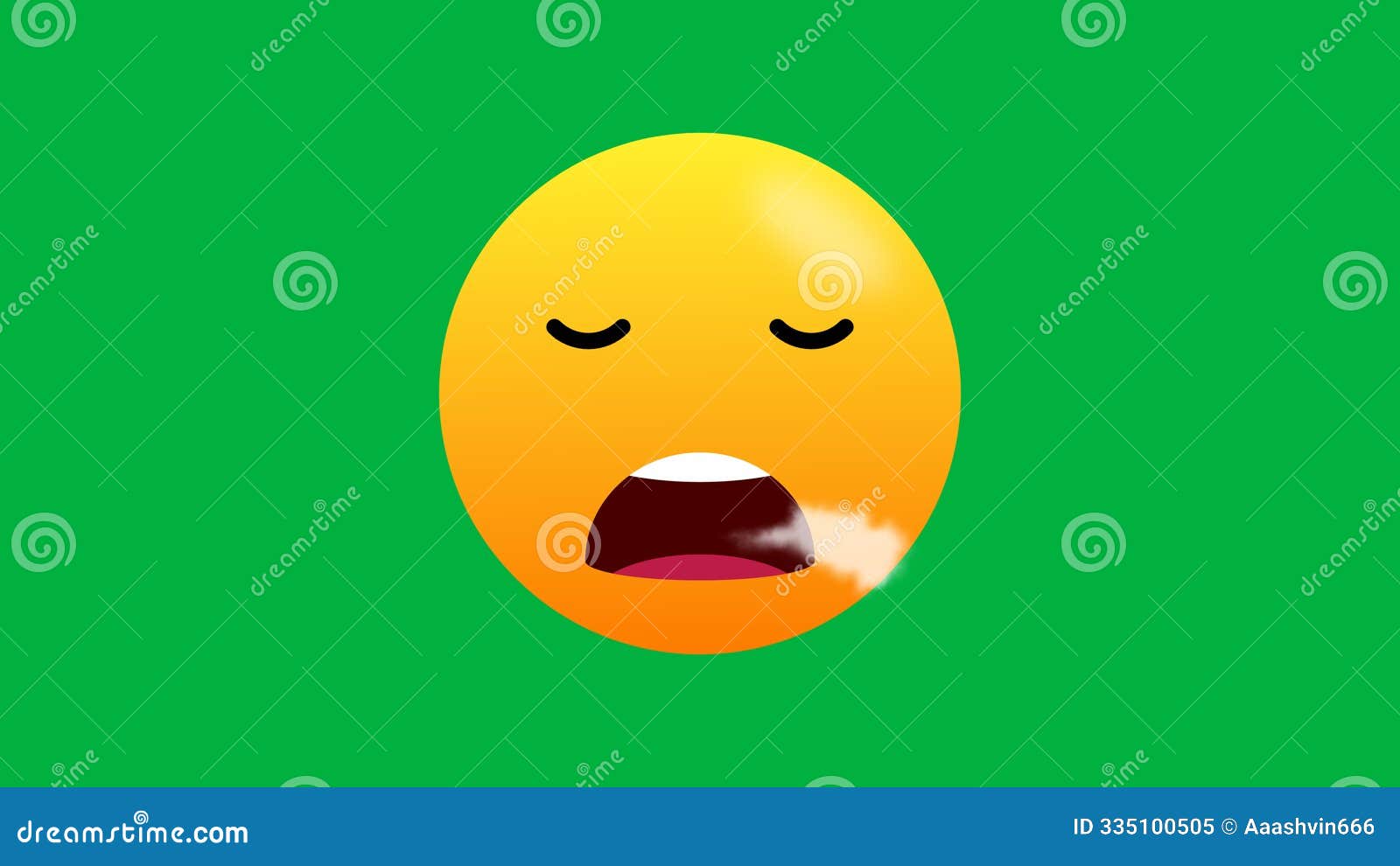 Breath Out Emoji and Mind Relaxing Expression Stock Illustration ...