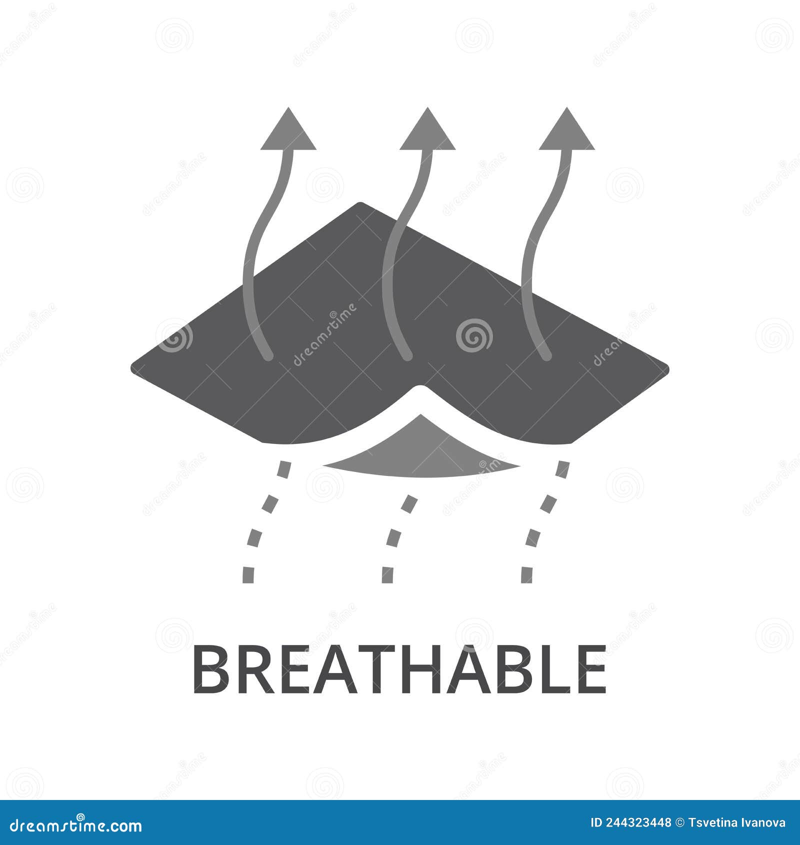 Breathable Fabric Material Feature Vector Icon Stock Vector ...
