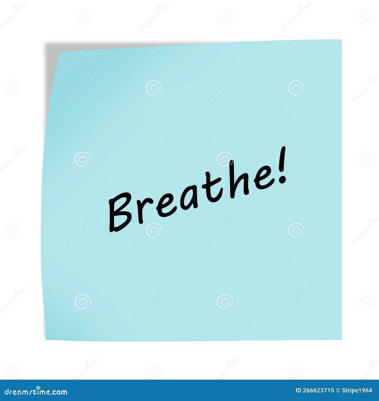 Breathe 3d Illustration Post Note Reminder with Clipping Path Stock ...
