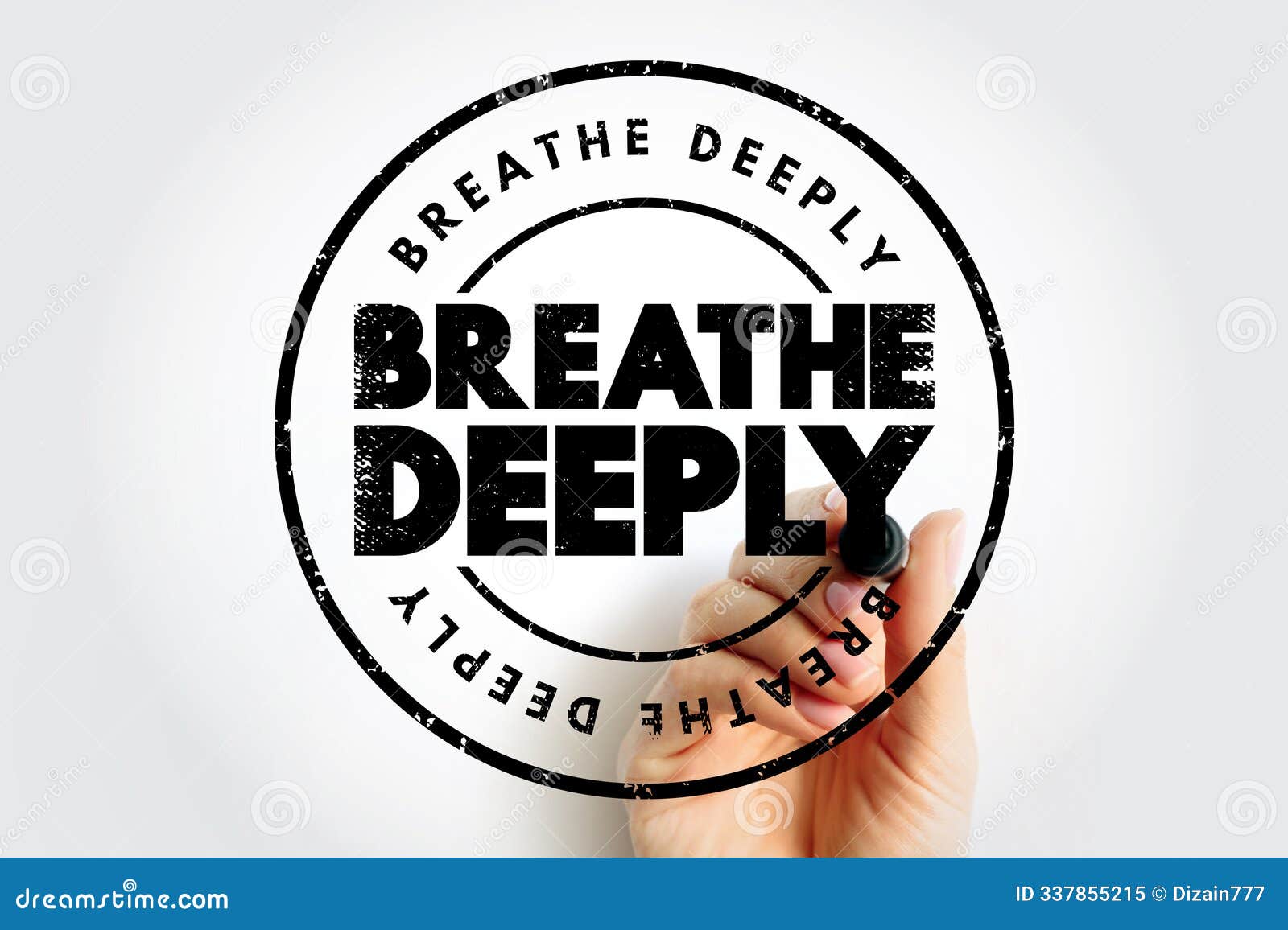 Breathe Deeply Write On Sticky Notes Isolated On Office Desk Stock ...