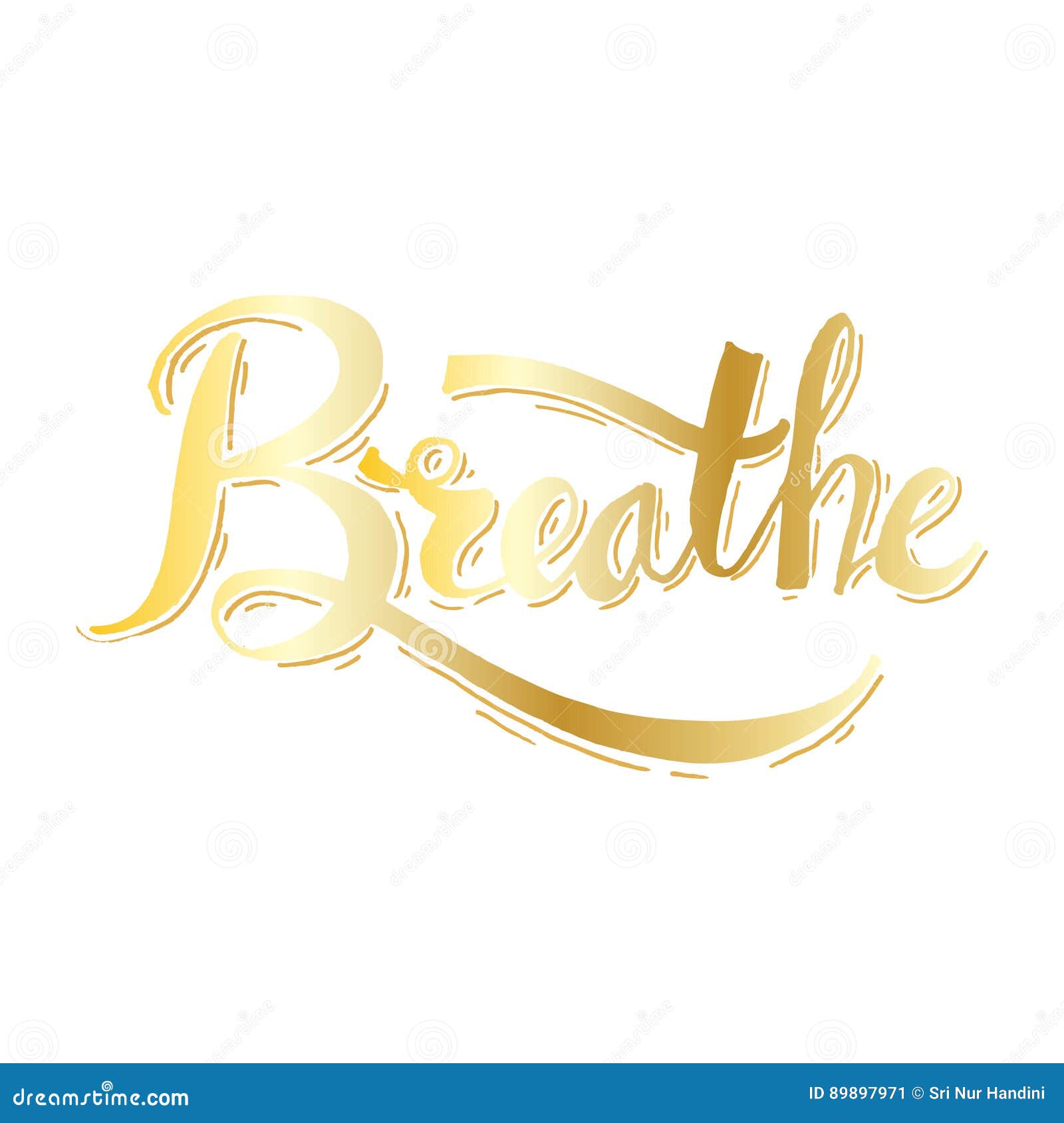 Breathe. stock illustration. Illustration of hand, letter - 89897971