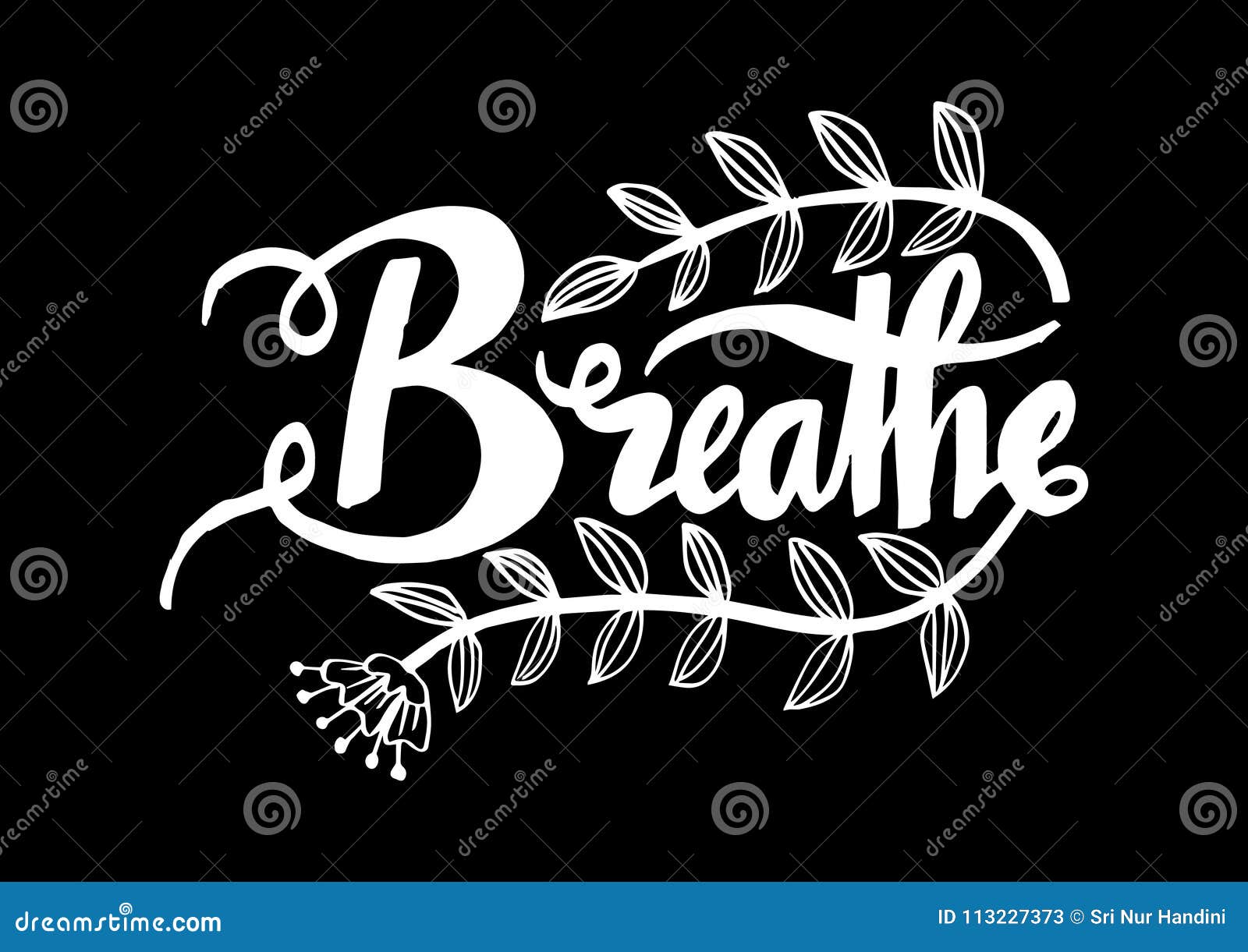 Breathe Hand Lettering Calligraphy. Vector Illustration | CartoonDealer ...