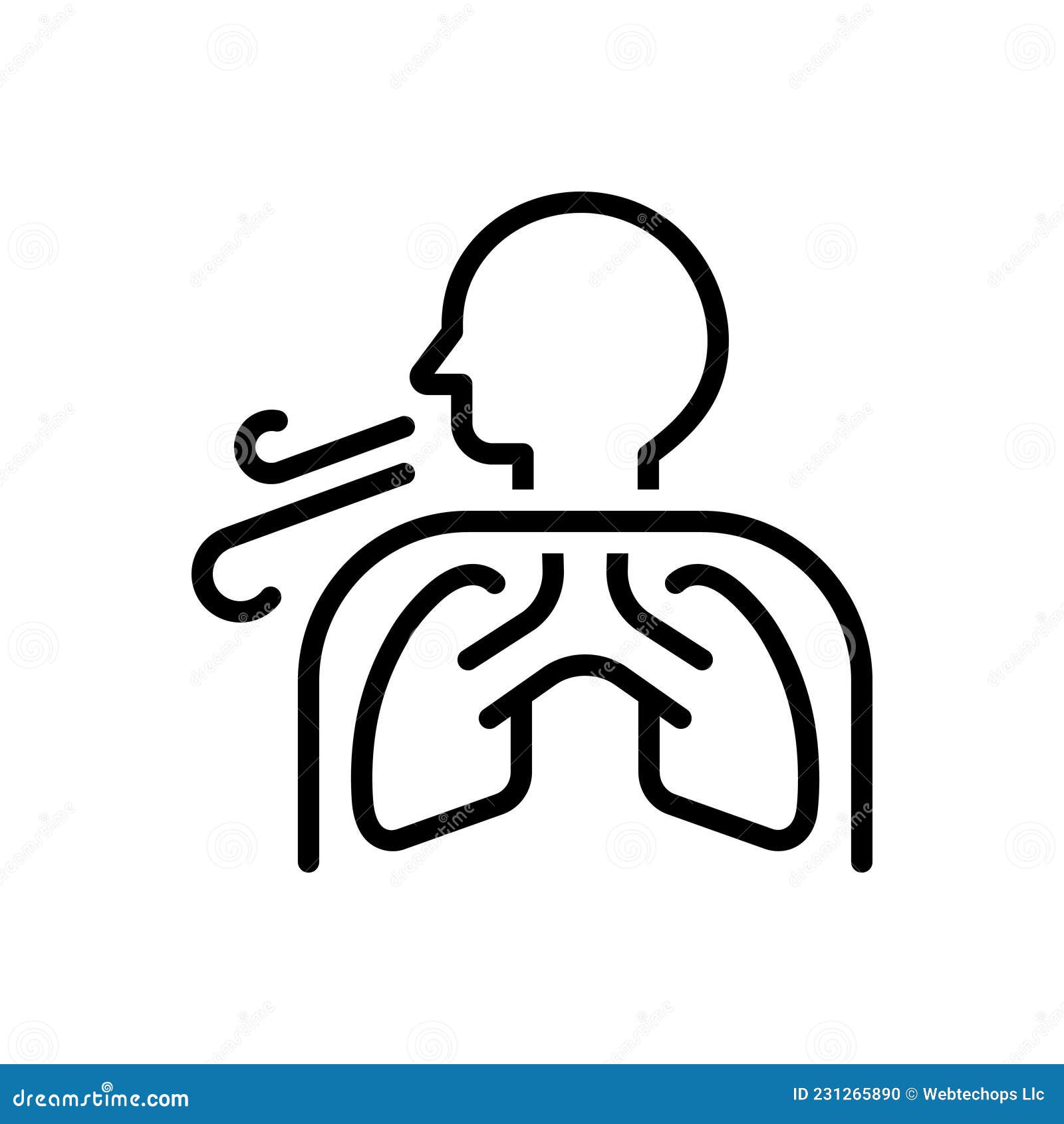 Black Line Icon for Breathe, Inhaler and Respire Stock Vector ...