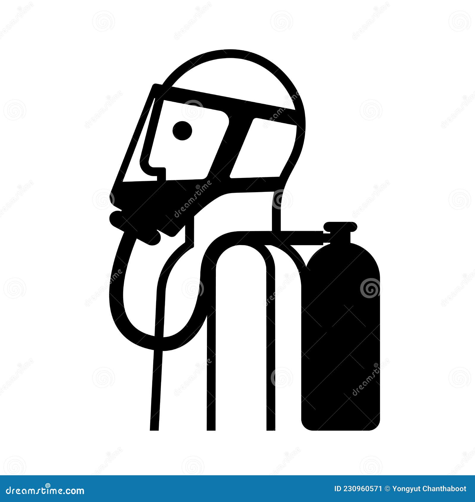 Breathing Apparatus Black Icon ,Vector Illustration, Isolate on White ...