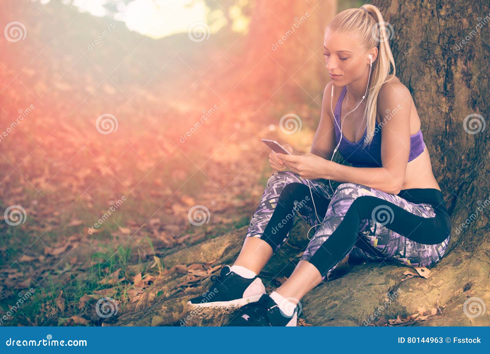 Breathing Deep during Jogging in the Forest Stock Image - Image of body ...