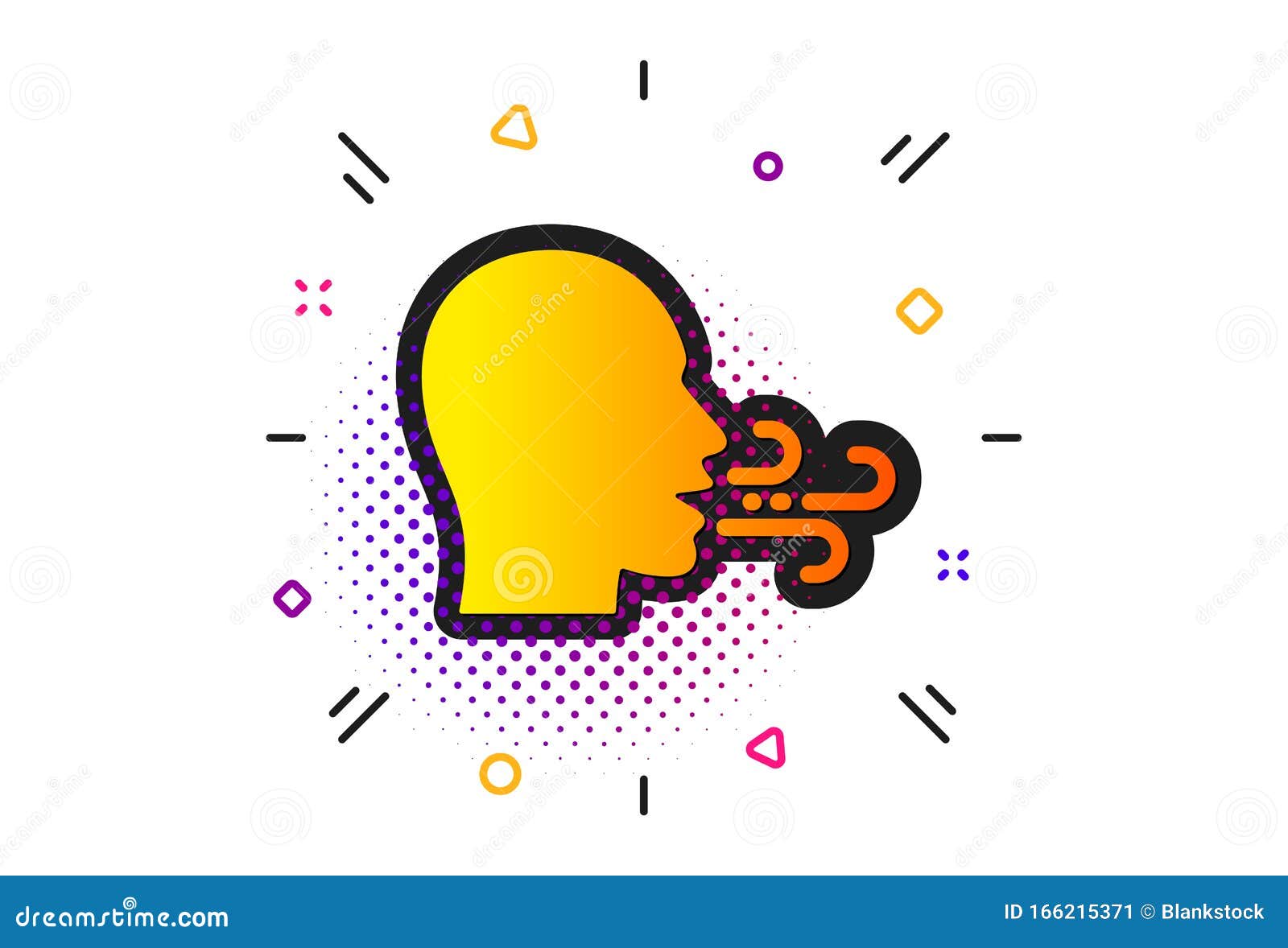 Breathing Icon. Breath Difficulties Sign. Vector | CartoonDealer.com ...