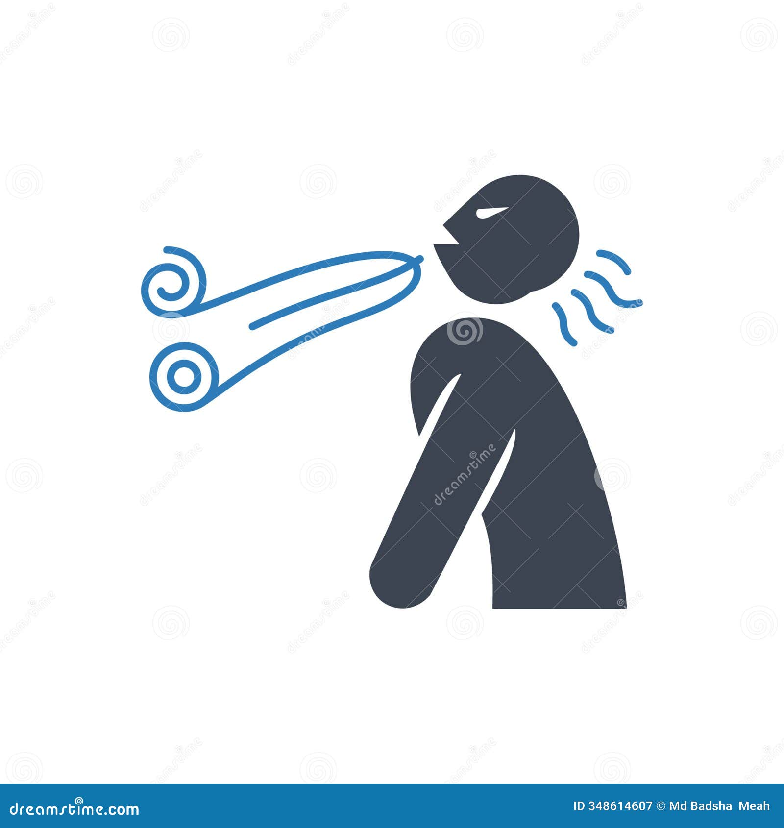 Breathing Icon Vector From Air Pollution Concept. Thin Line ...