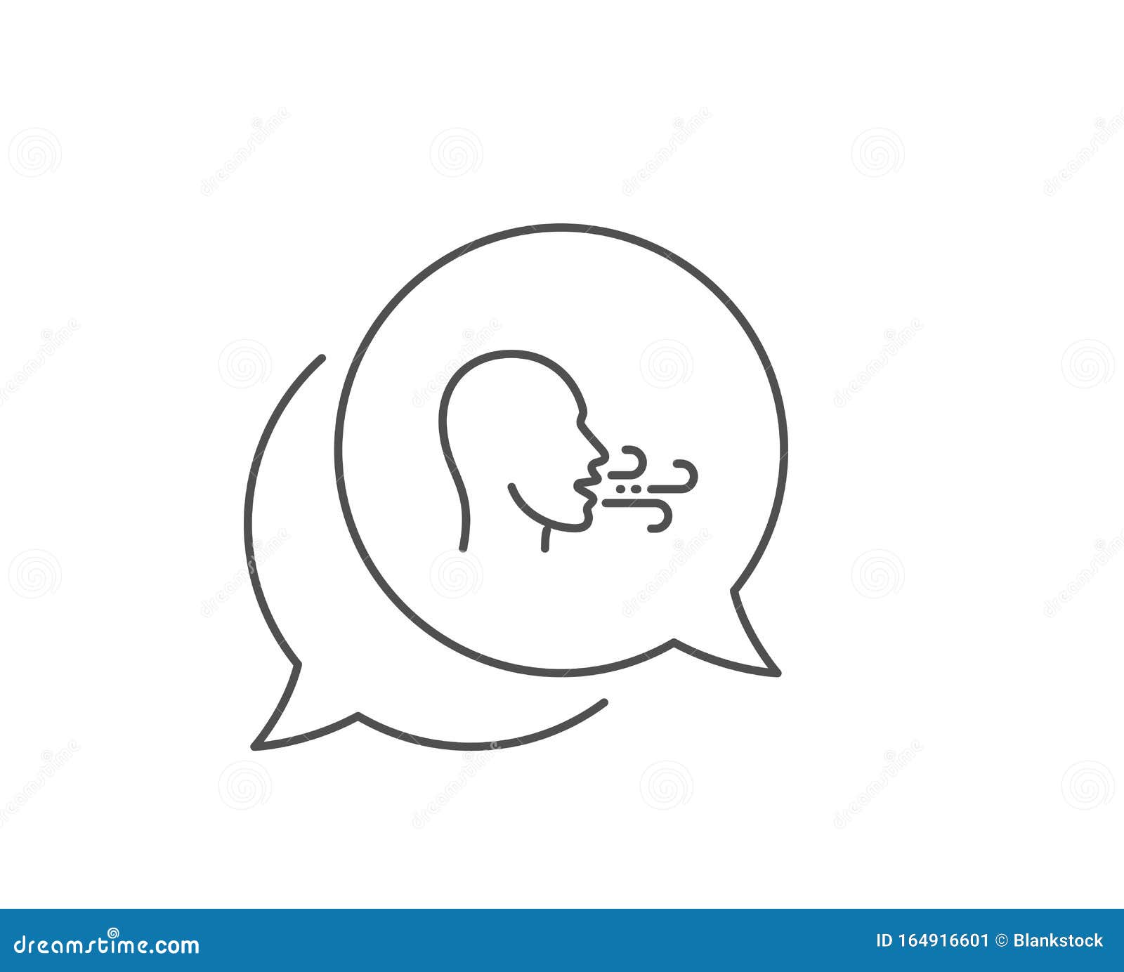 Breathing Line Icon. Breath Difficulties Sign. Vector Stock Vector ...