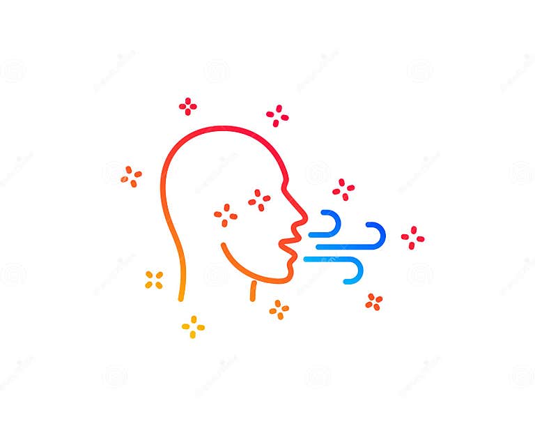Breathing Line Icon. Breath Difficulties Sign. Vector Stock Vector ...