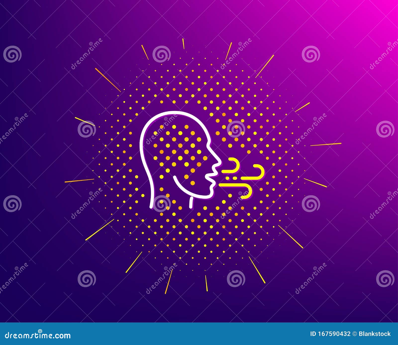 Breathing Line Icon. Breath Difficulties Sign. Vector Stock Vector ...