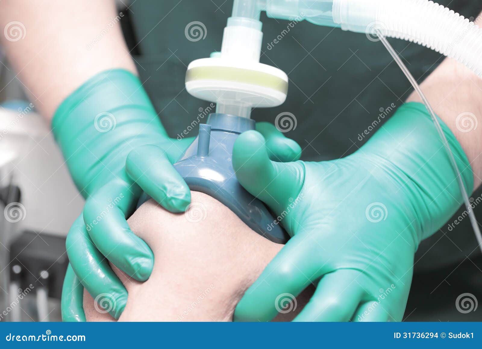 Breathing through the mask stock photo. Image of anesthesia - 31736294