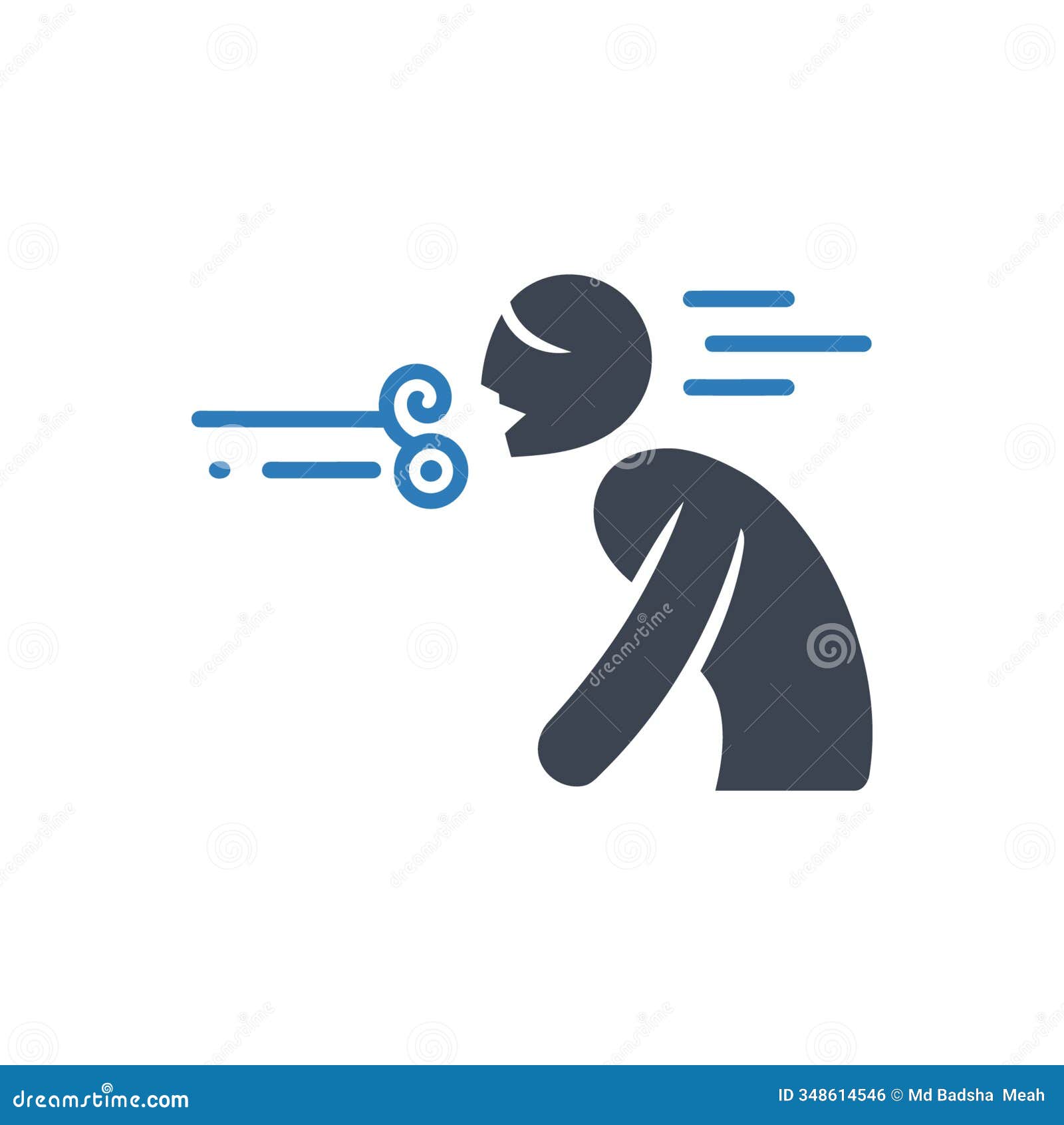 Breathing Out icon stock illustration. Illustration of wind - 348614546